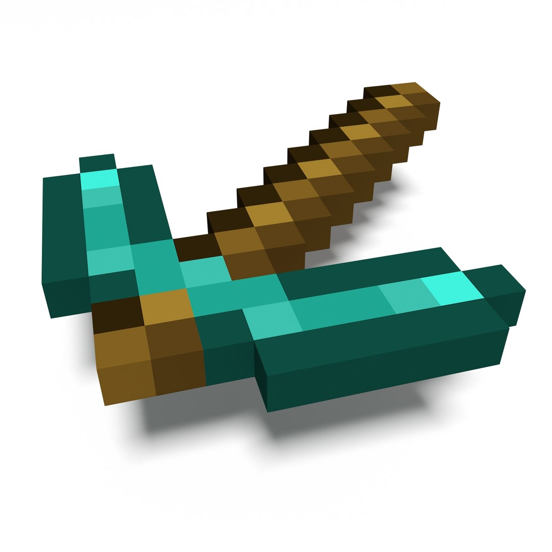 Minecraft Pickaxe 3D Model - TurboSquid 1357067