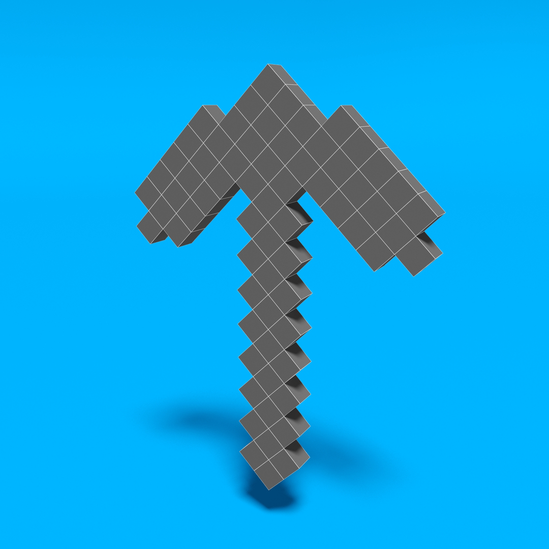 Minecraft Pickaxe 3D Model - TurboSquid 1357067