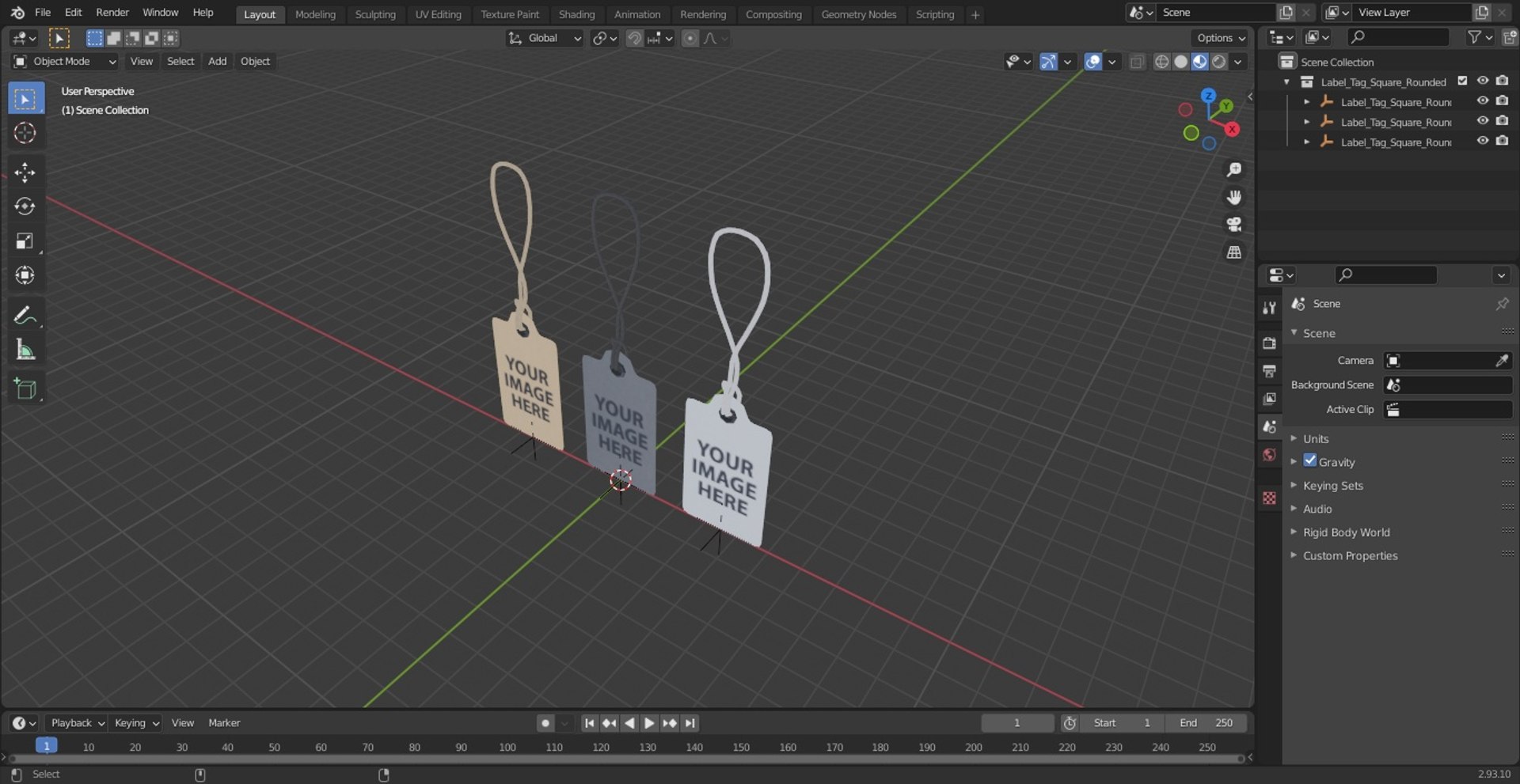 Label Tag Square Rounded 3D model - TurboSquid 1957815