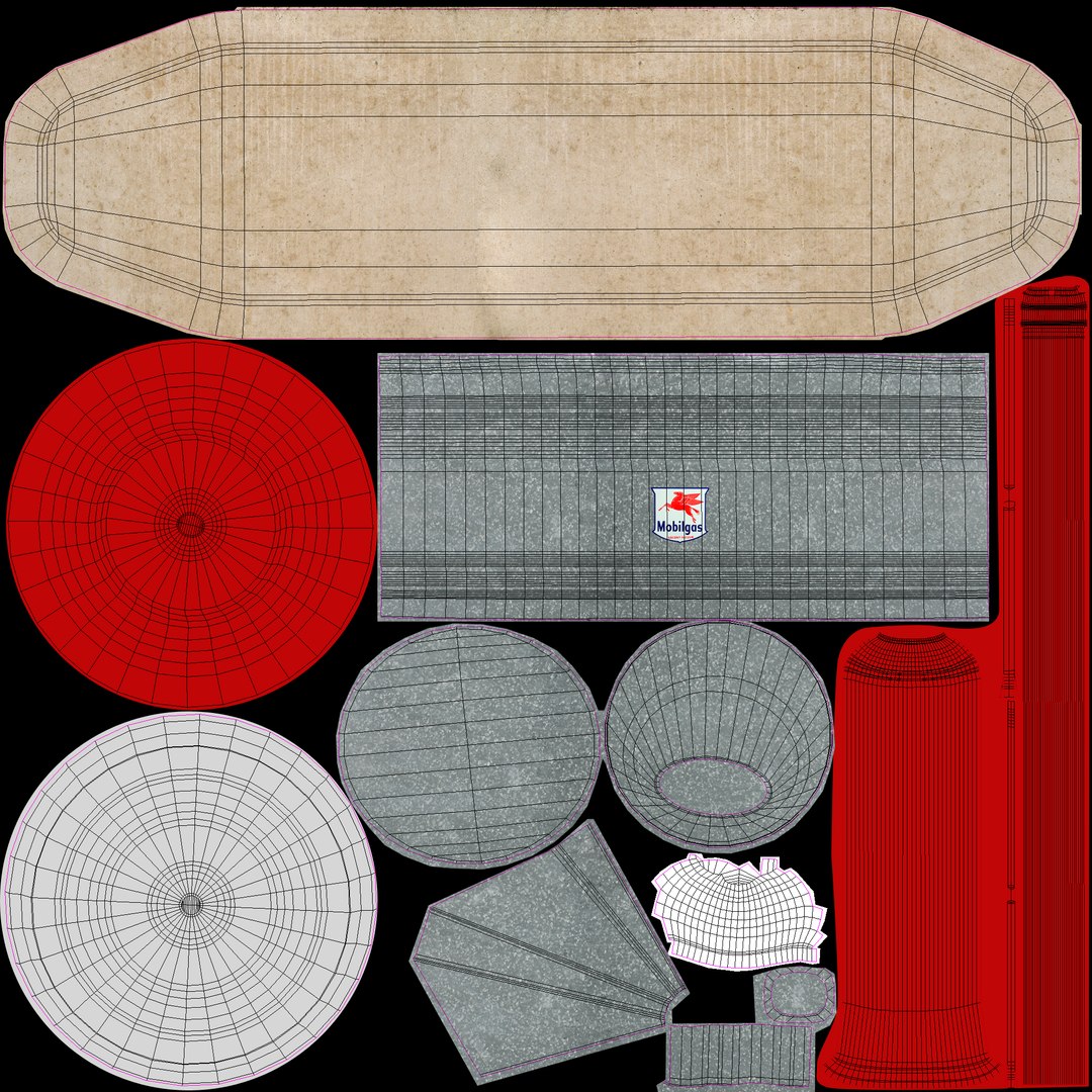 3D Vintage Petrol Station Island Model - TurboSquid 1263889