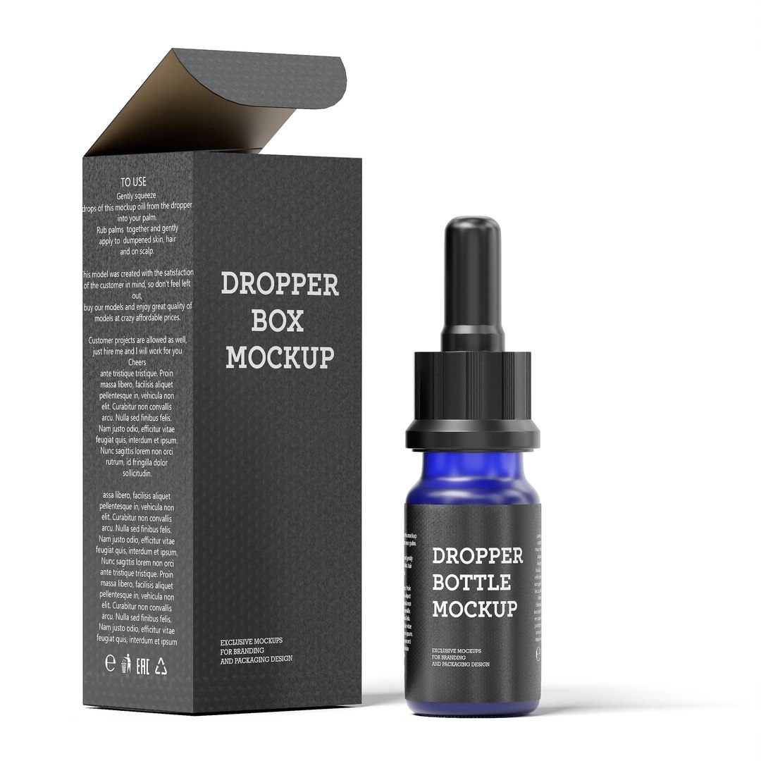 3D Model Dropper Bottle Mockup 26 - TurboSquid 2286644