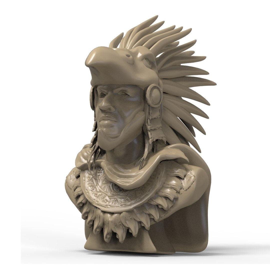 3D Aztec Warrior Bust Model - TurboSquid 1407595