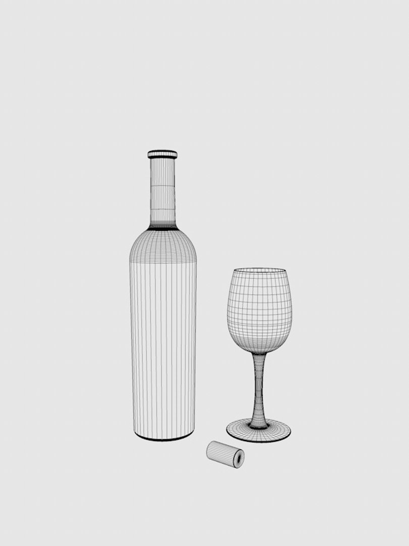 bottle 11 wine 3d model