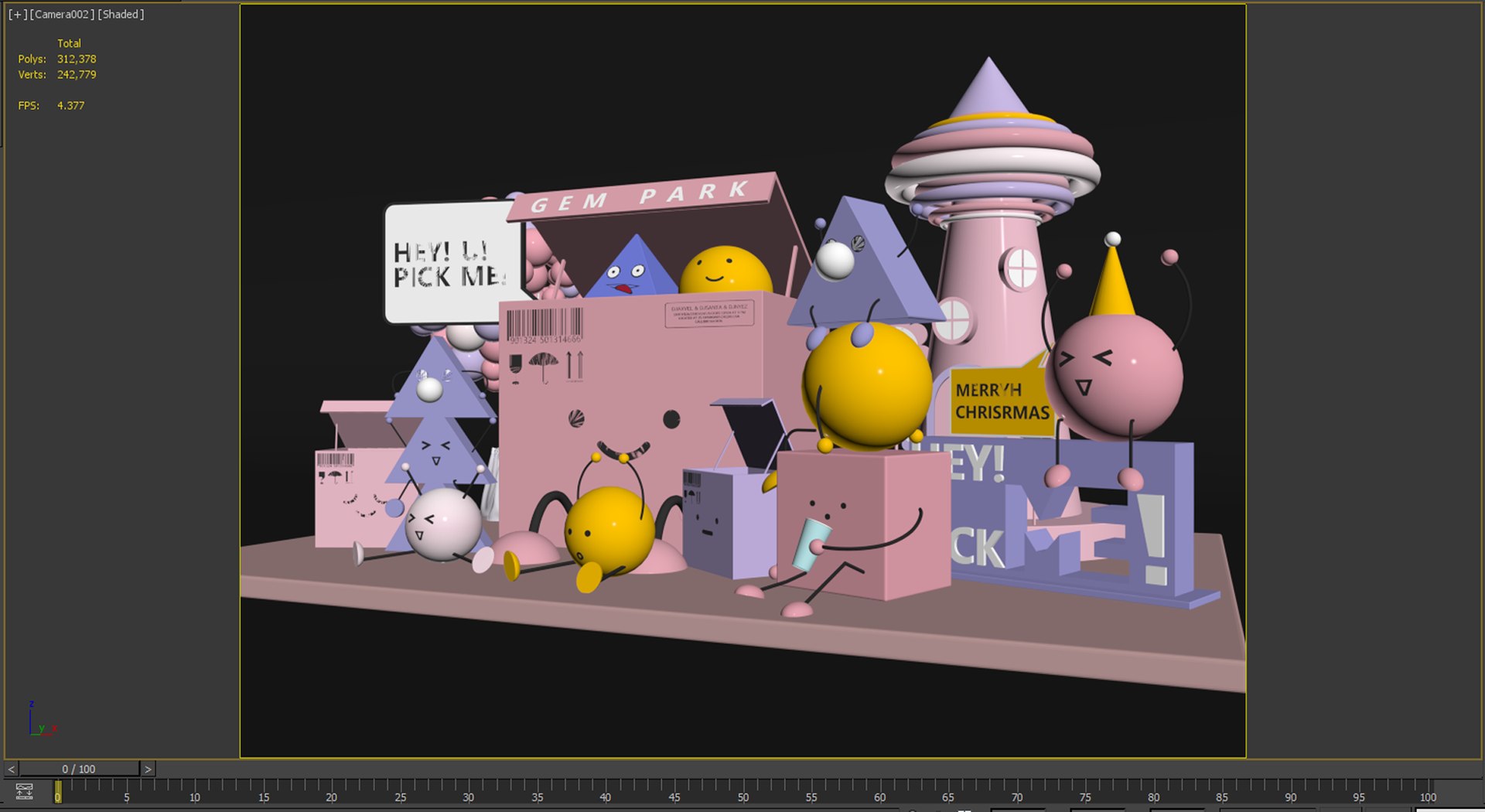 3D Modern Display Design Cartoon Display Stack Commercial Display ...