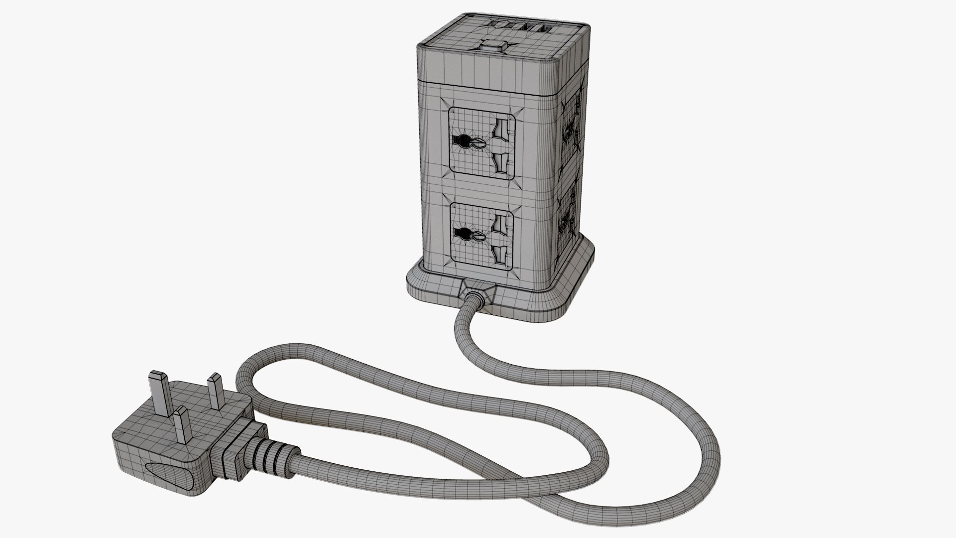 8-Way Tower Extension Lead model - TurboSquid 2114815