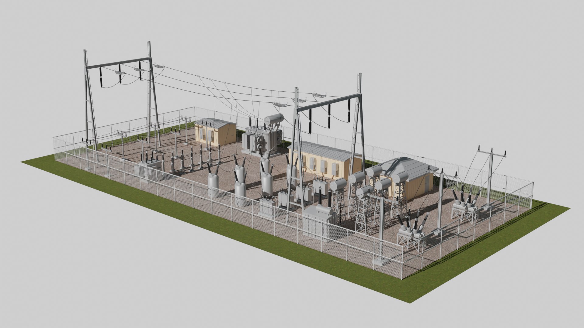 Electrical Substation 3D Model - TurboSquid 1907443