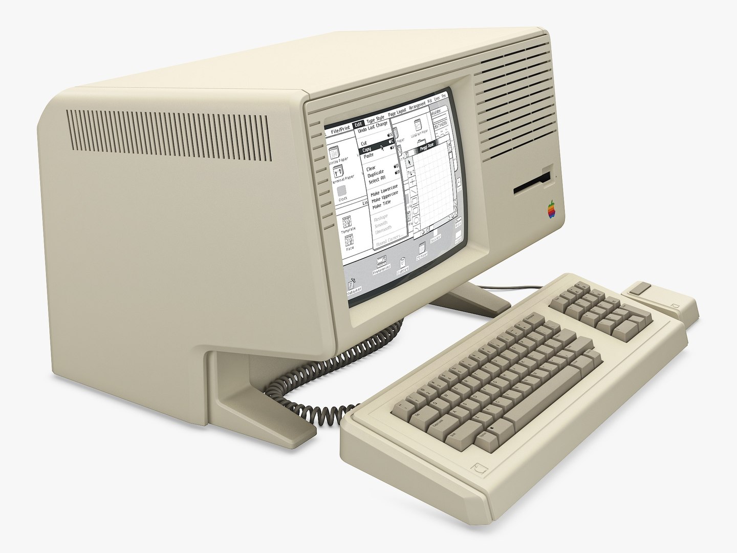 3D Apple Lisa 2 Macintosh XL 1984-1986 PC With Keyboard And Mouse M 1 ...