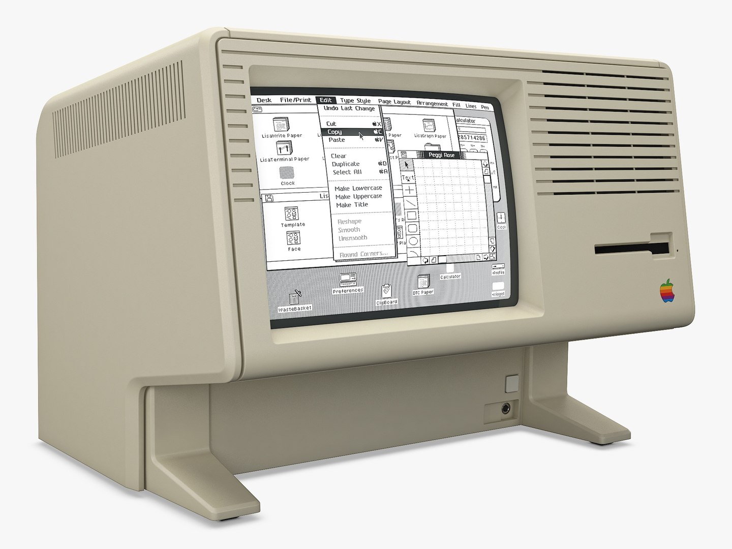 3D Apple Lisa 2 Macintosh XL 1984-1986 PC With Keyboard And Mouse M 1 ...