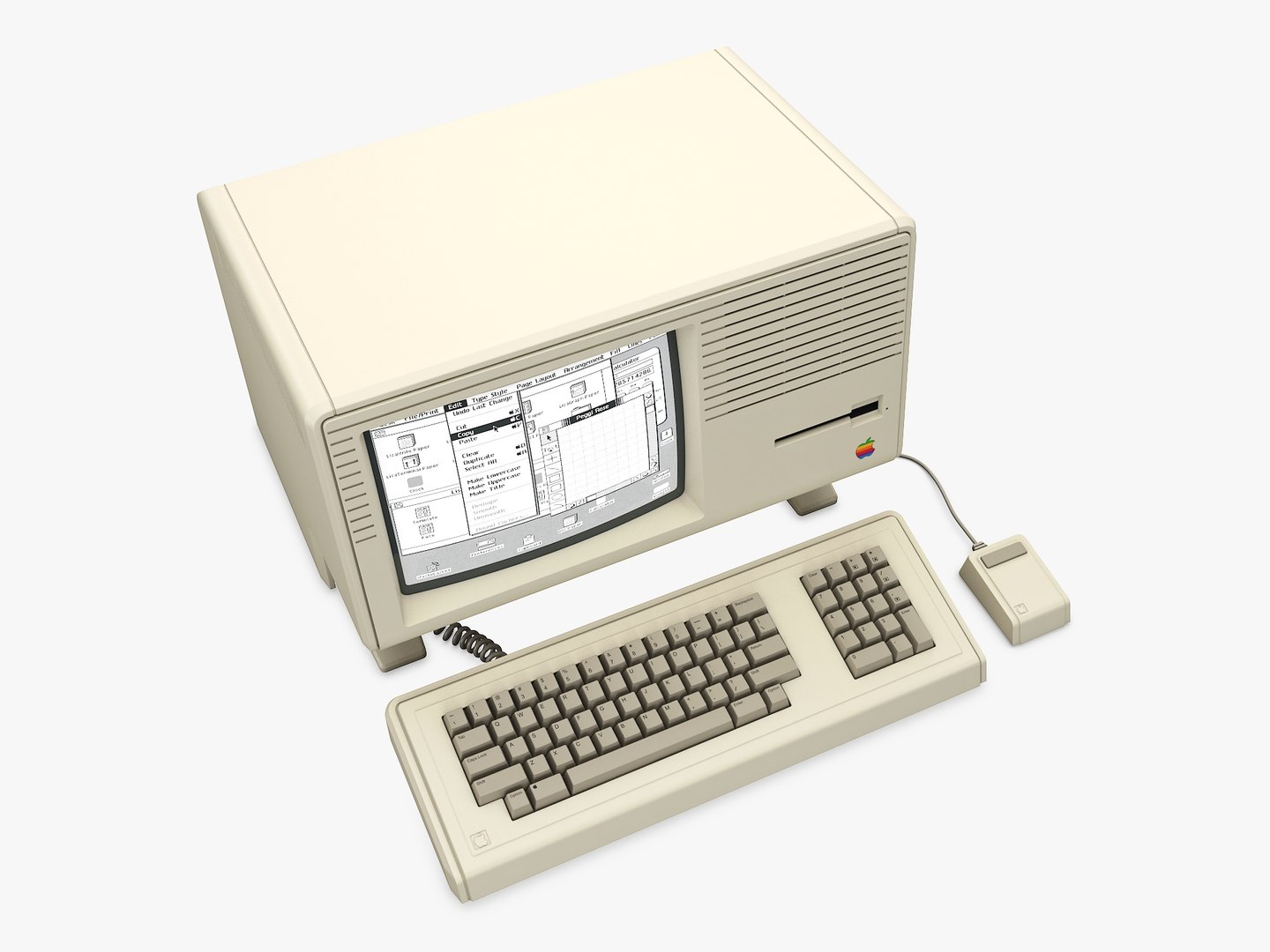 3D Apple Lisa 2 Macintosh XL 1984-1986 PC With Keyboard And Mouse M 1 ...