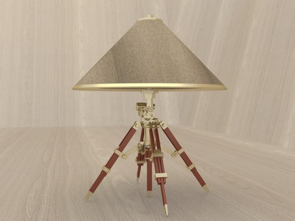 3d model gold lamp shade