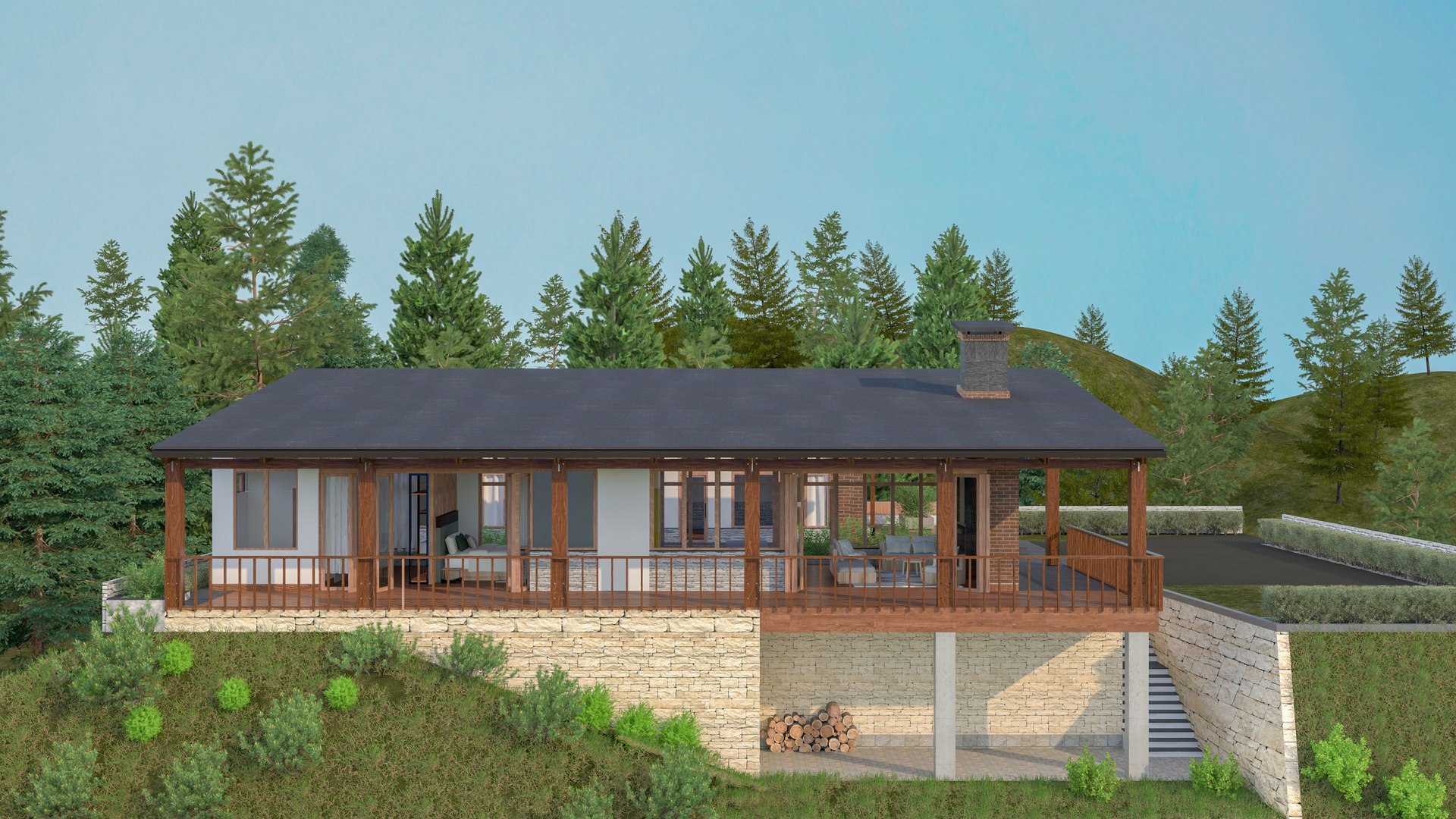 Realistic Exterior 3D Model - Modern Architectural Design Model ...