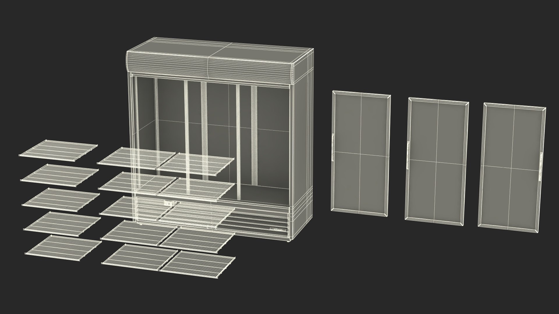3 Glass Door Commercial Cooler Fanta 3D Model - TurboSquid 2141573