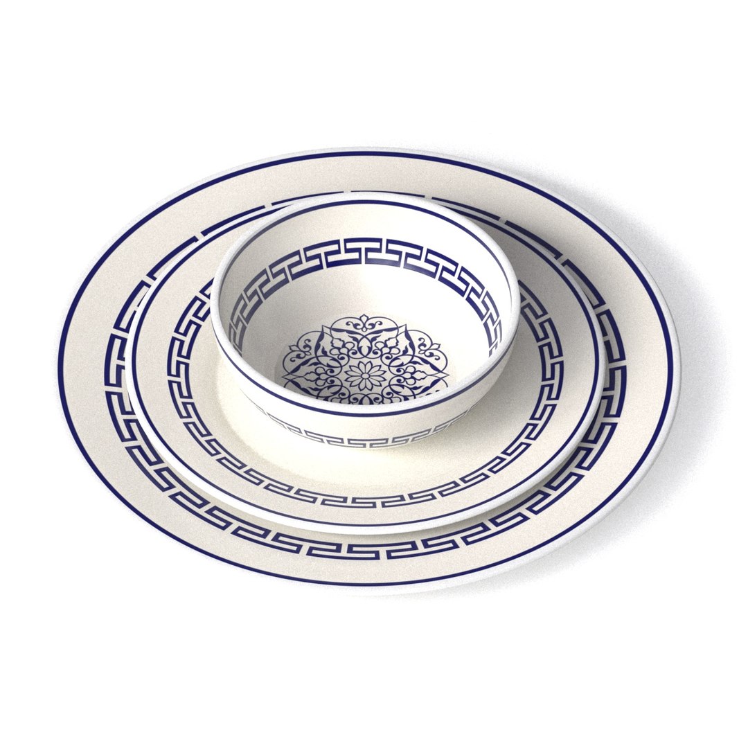 Ceramic Dinner Plates 3D Model - TurboSquid 2339883
