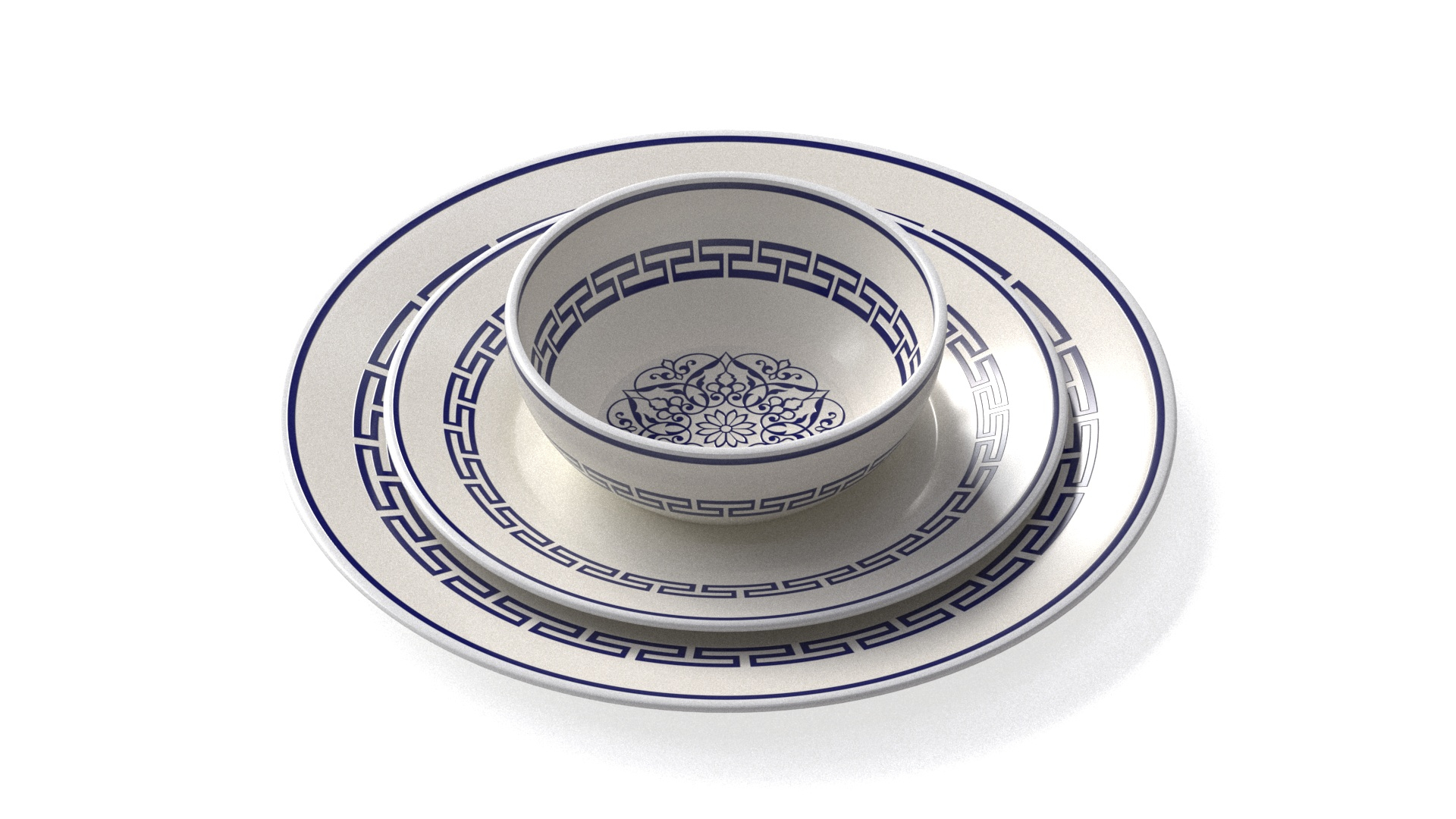 Ceramic Dinner Plates 3D Model - TurboSquid 2339883
