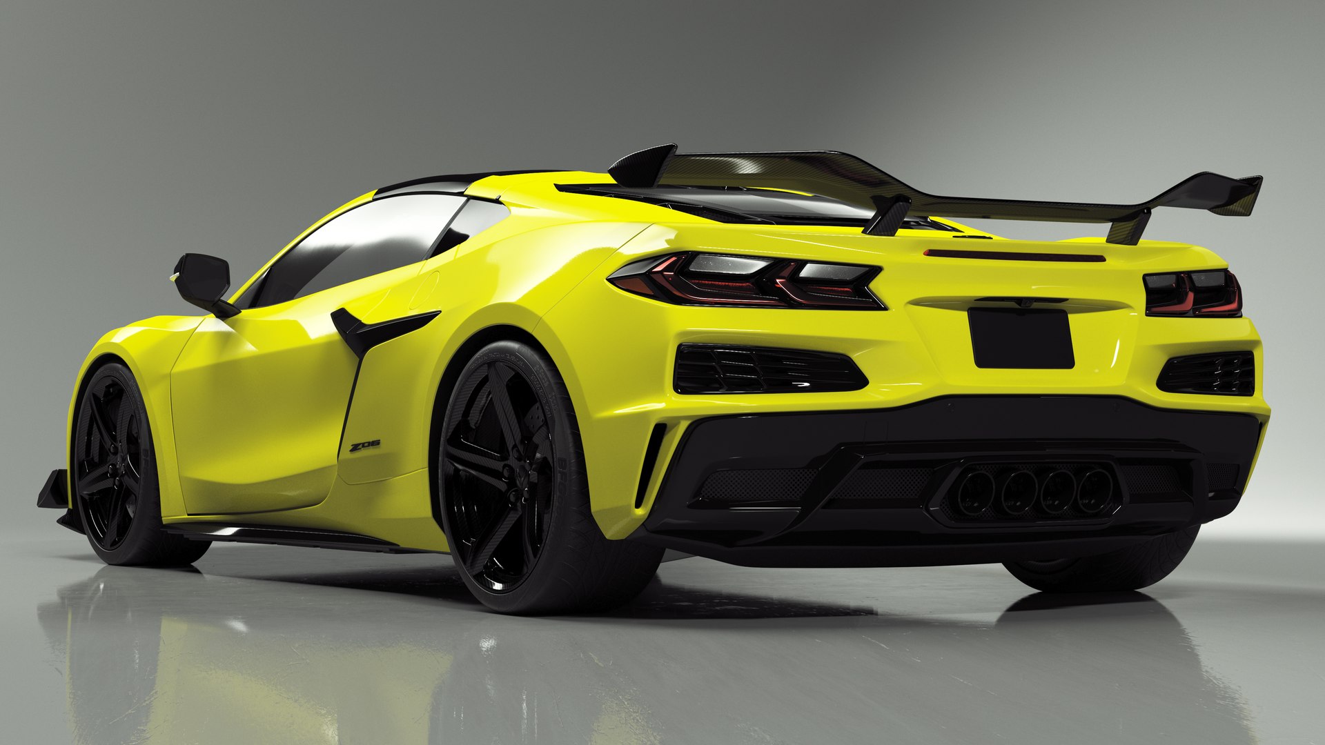 Yellow Chevrolet Corvette Z0 2023 Coupe 3D model - TurboSquid 2111030