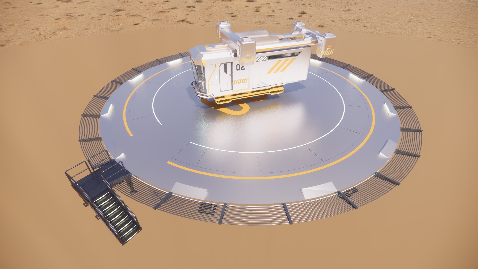 Sci-fi Landing Pad 002 3D - TurboSquid 1859257