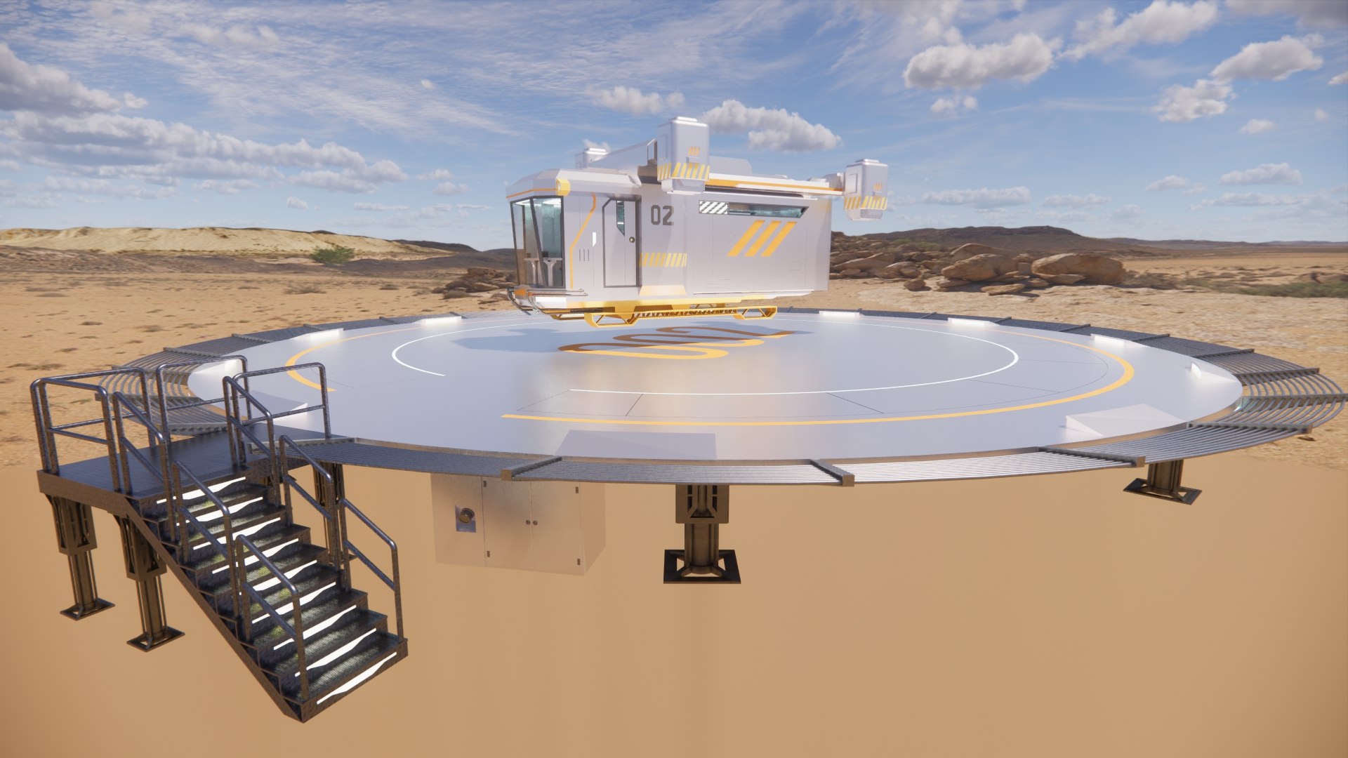 Sci-fi Landing Pad 002 3D - TurboSquid 1859257