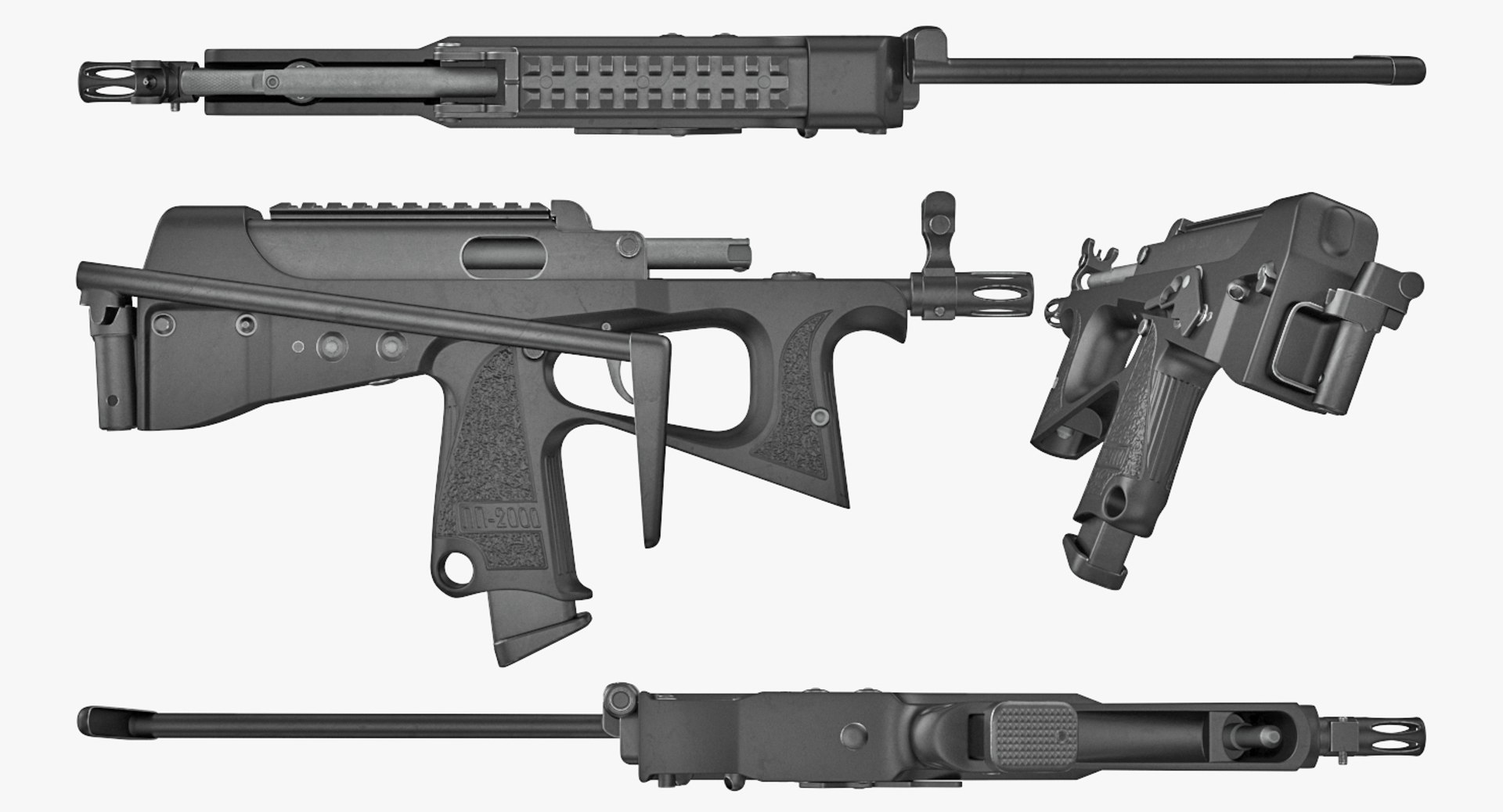 Machine Pistol Pp-2000 Smg 3D Model - TurboSquid 1165834