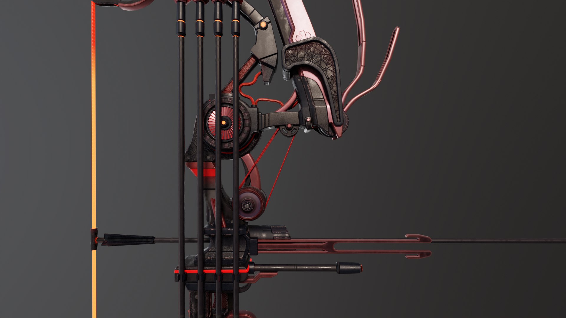 Red Sci-Fi Compound Bow 3D Model - TurboSquid 2231857