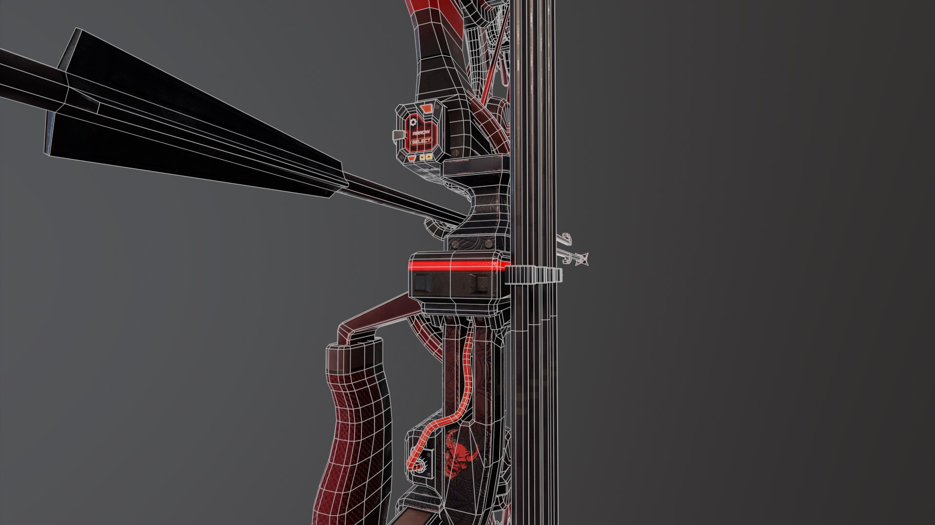 Red Sci-Fi Compound Bow 3D Model - TurboSquid 2231857