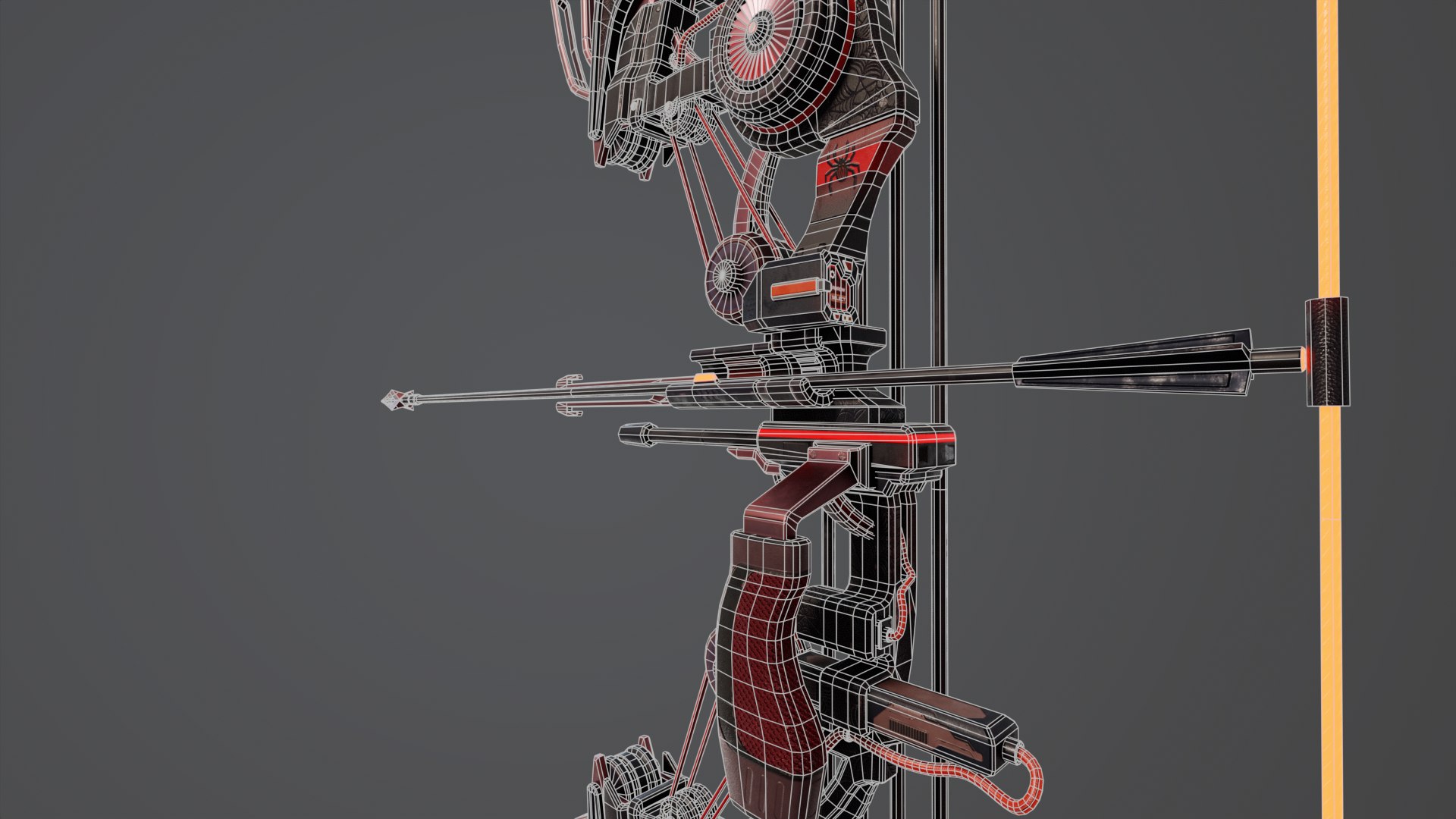 Red Sci-Fi Compound Bow 3D Model - TurboSquid 2231857