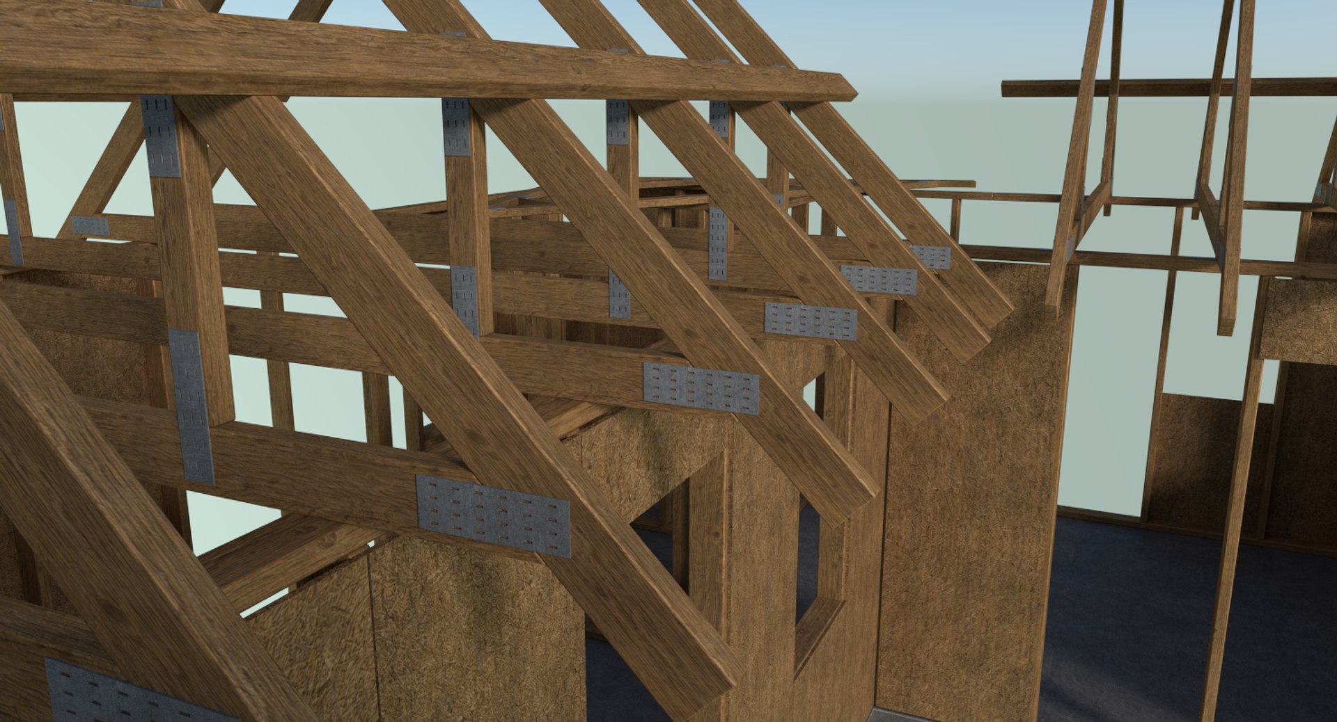 3d Obj Timber Frame Building Construction