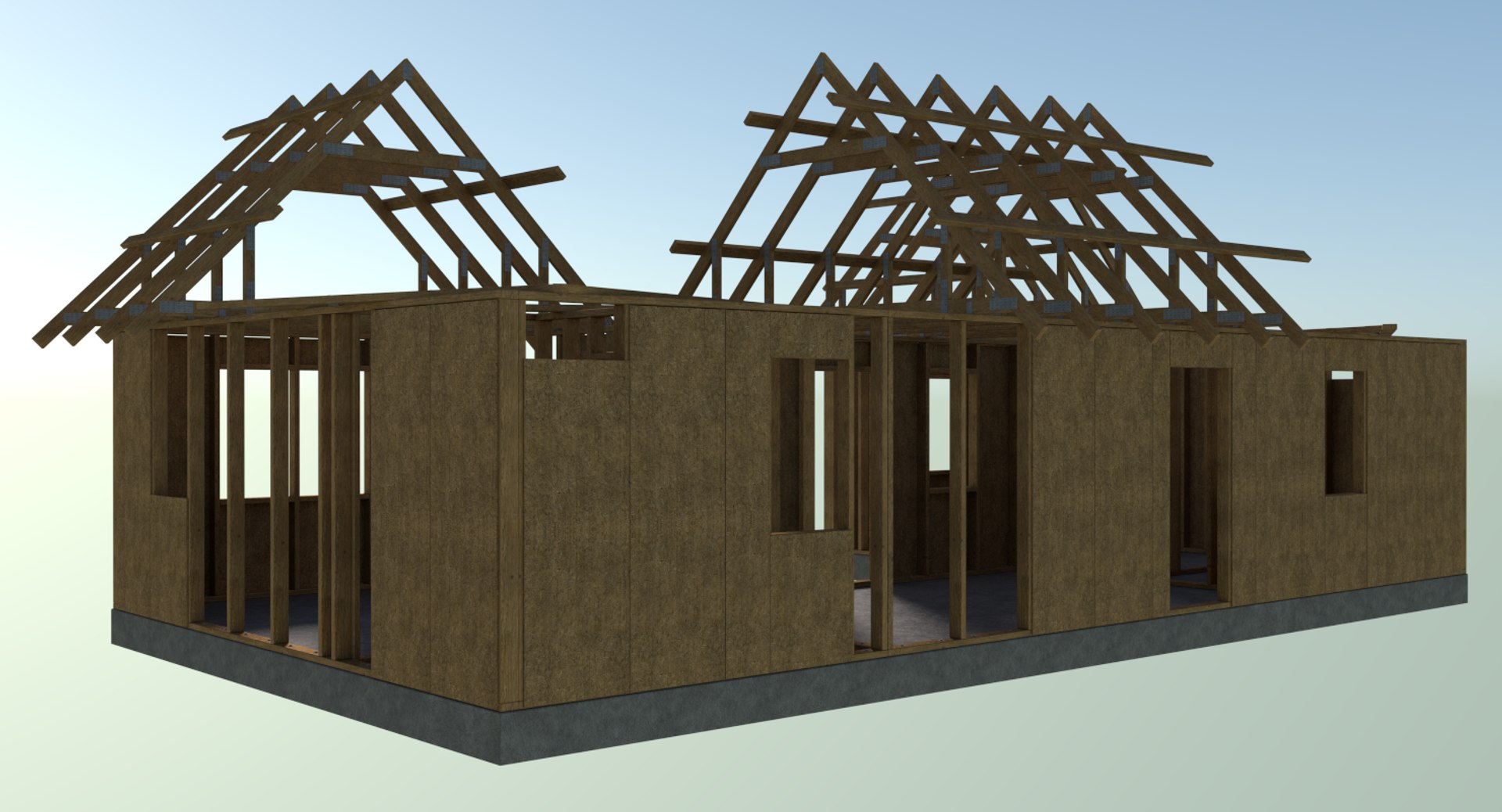 3d Obj Timber Frame Building Construction