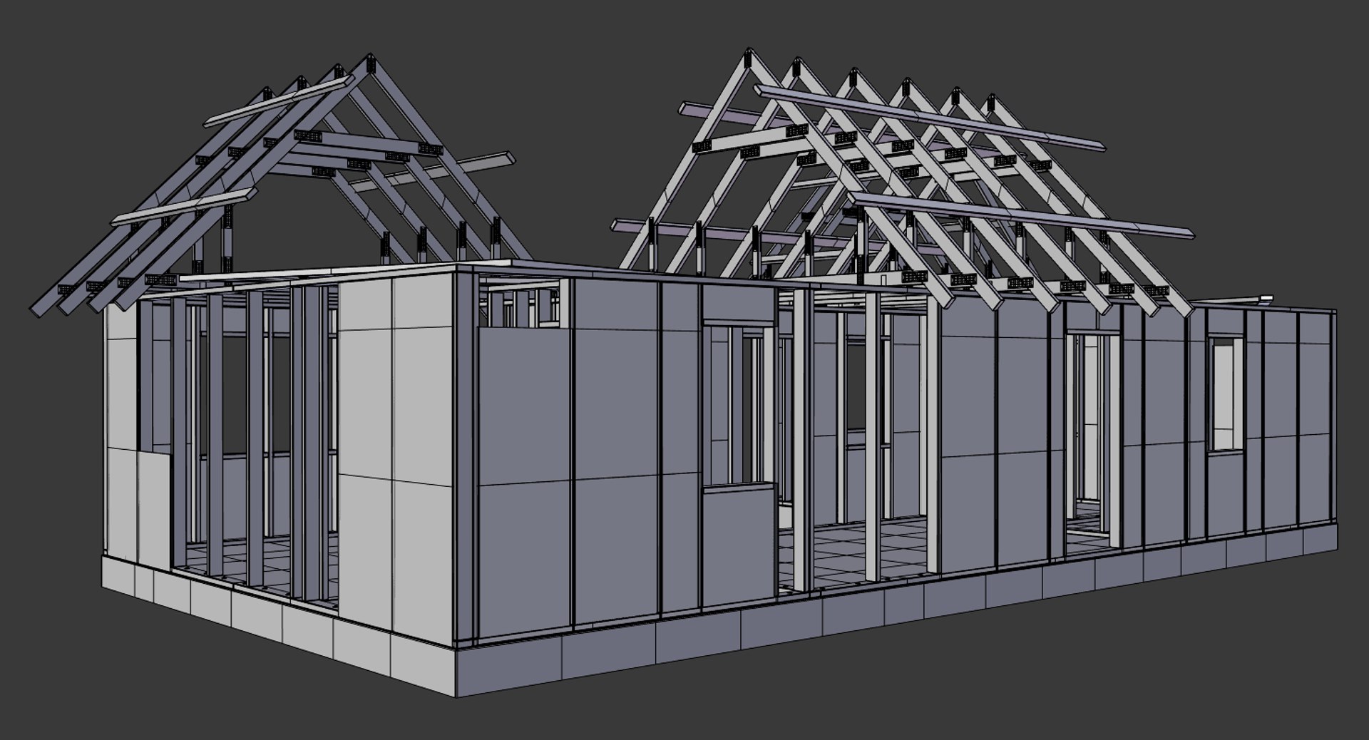 3d Obj Timber Frame Building Construction