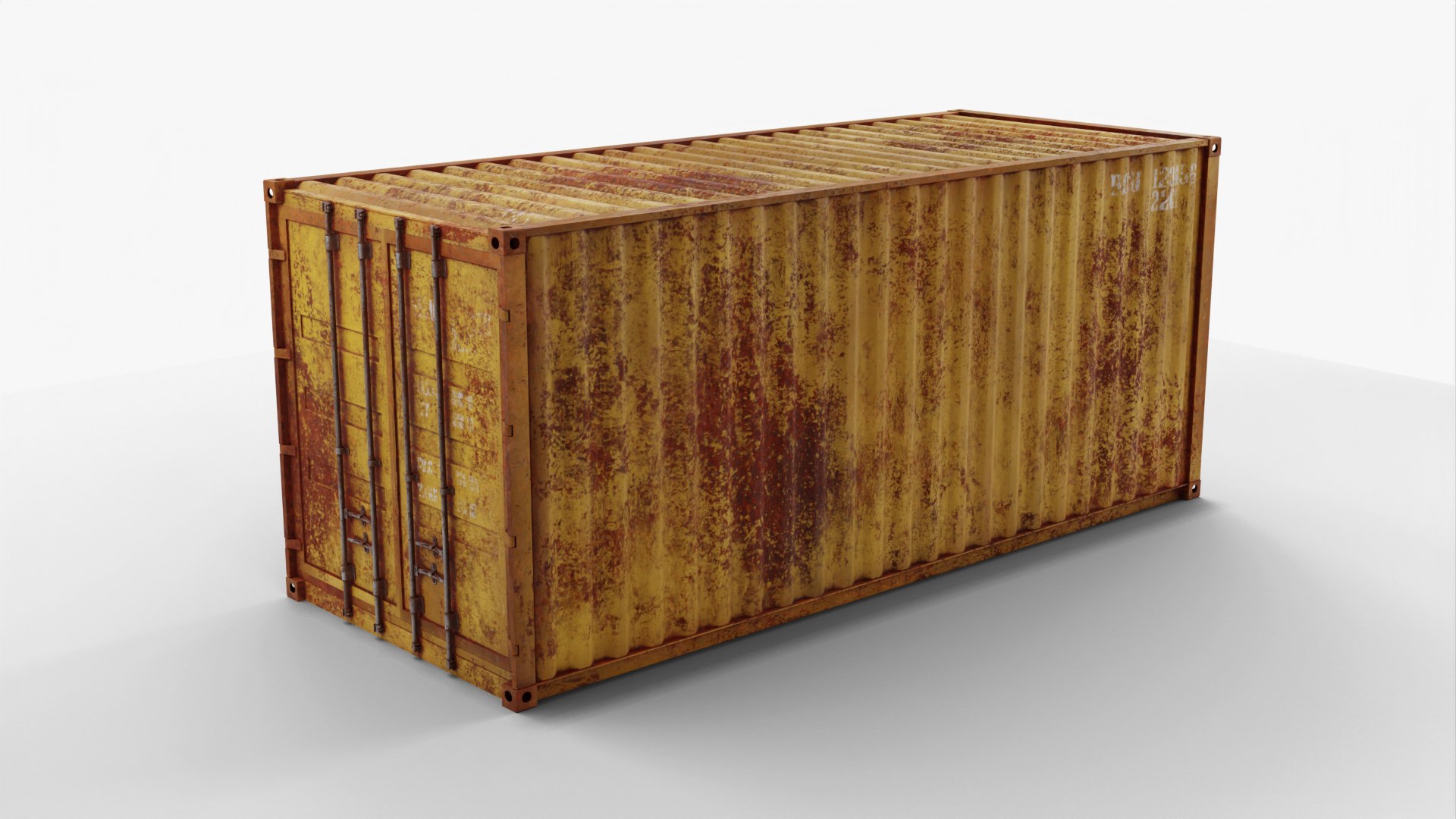 20Ft Cargo Container - Yellow - Rusted 3D model - TurboSquid 1974367