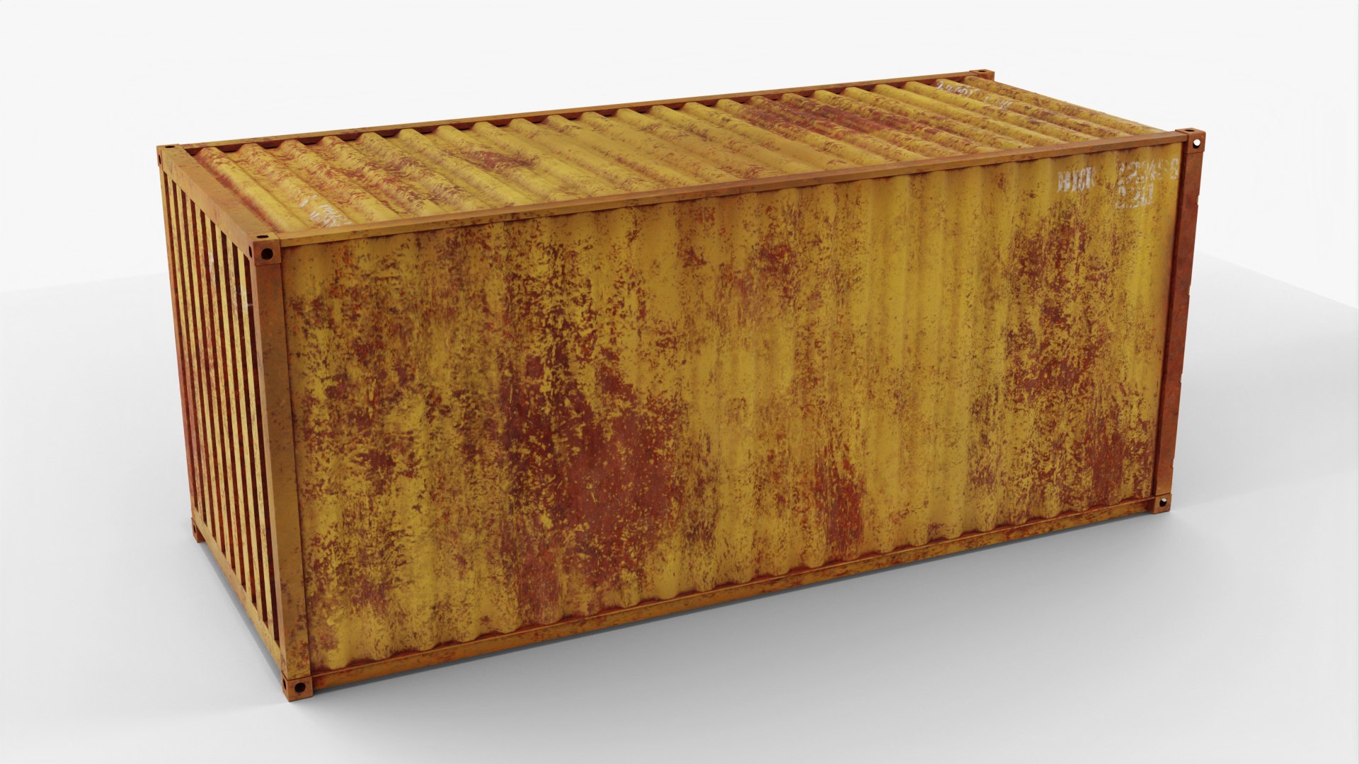 20Ft Cargo Container - Yellow - Rusted 3D Model - TurboSquid 1974367