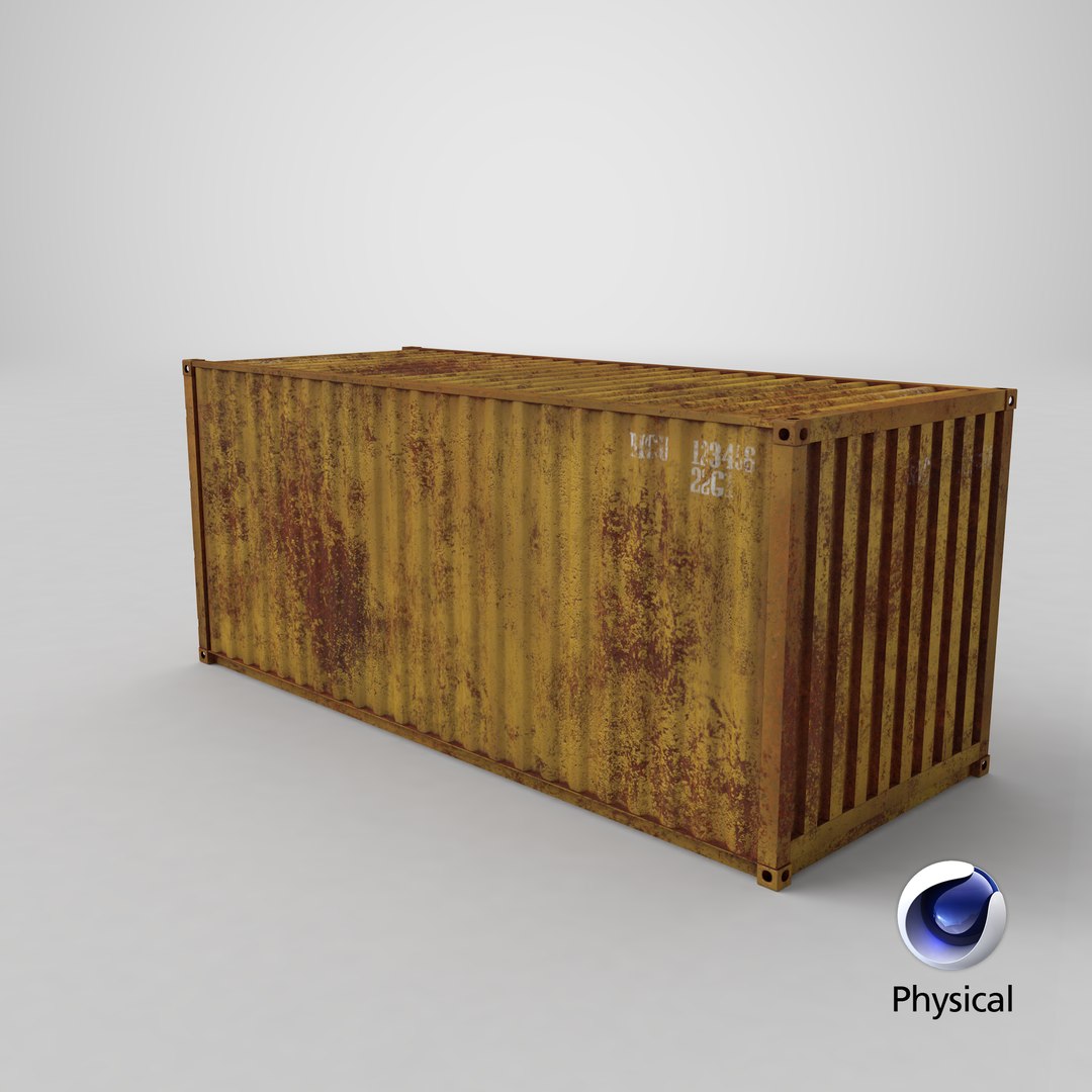 20Ft Cargo Container - Yellow - Rusted 3D Model - TurboSquid 1974367