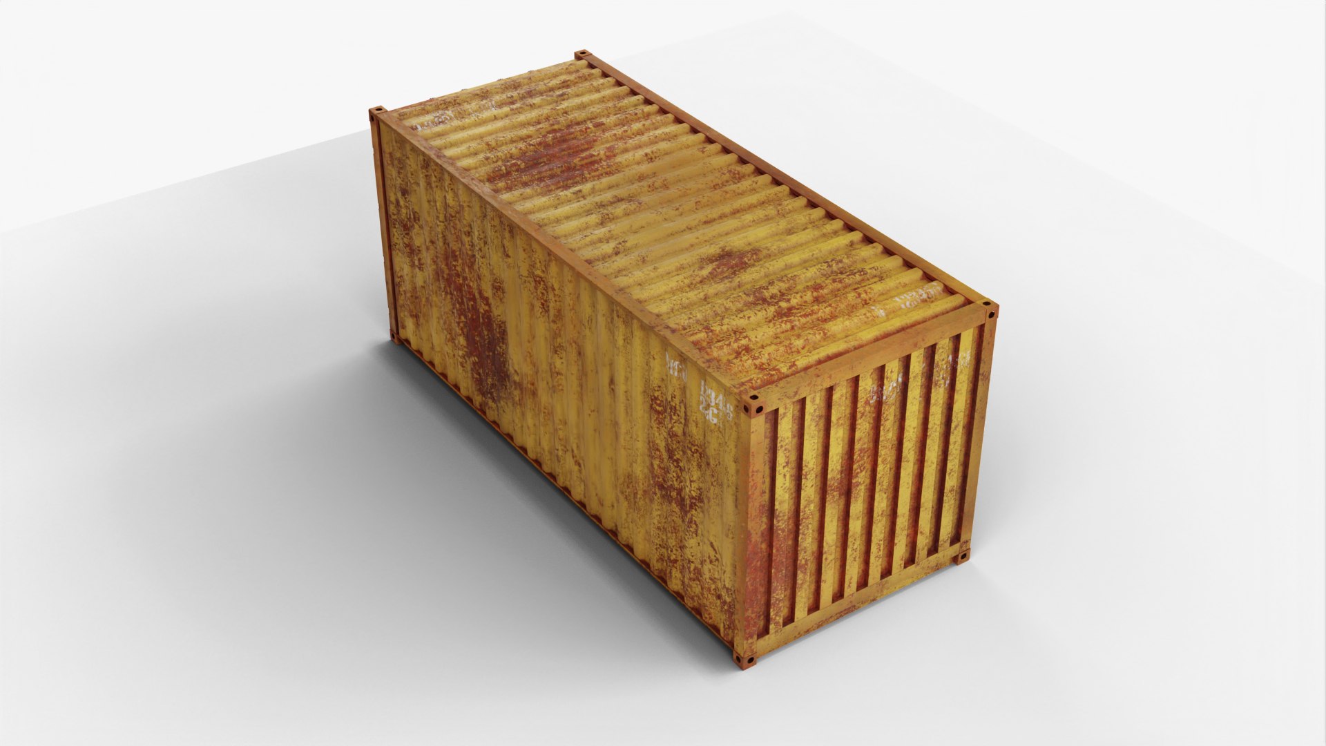 20Ft Cargo Container - Yellow - Rusted 3D Model - TurboSquid 1974367