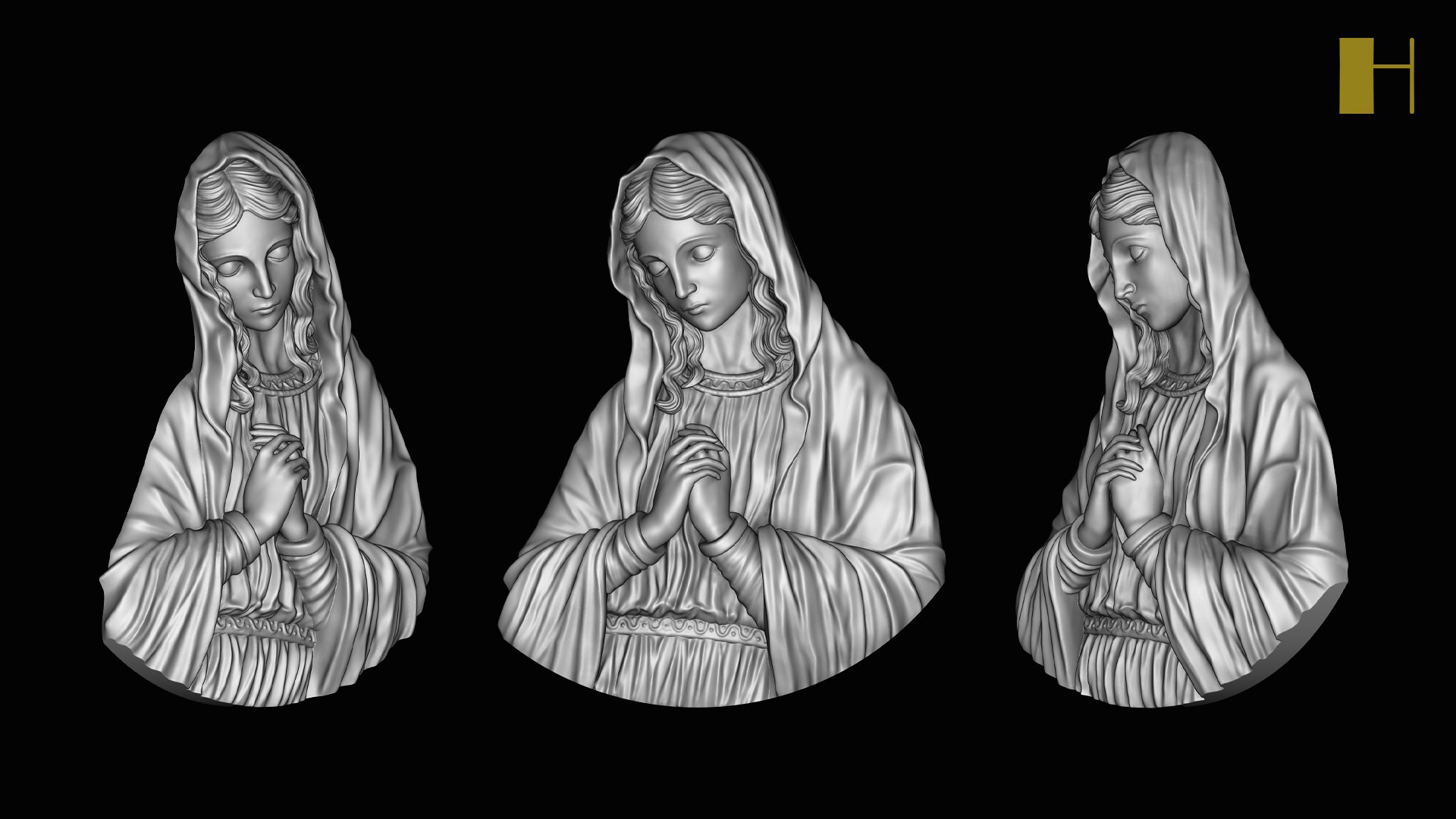 Virgin Mary Bas Relief And Pendant 3D Print Model 3D Model - TurboSquid ...