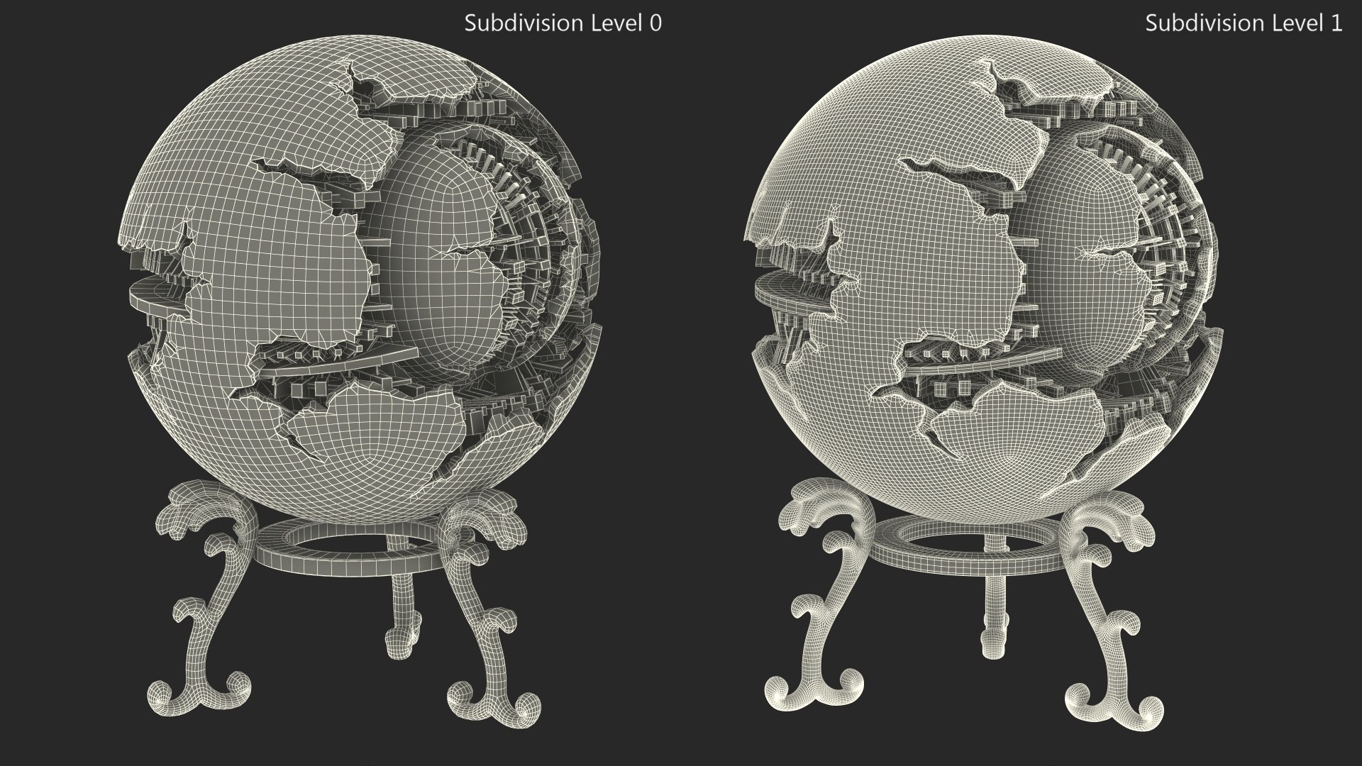 3D Fractured Bronze Sphere Sculpture - TurboSquid 2368843
