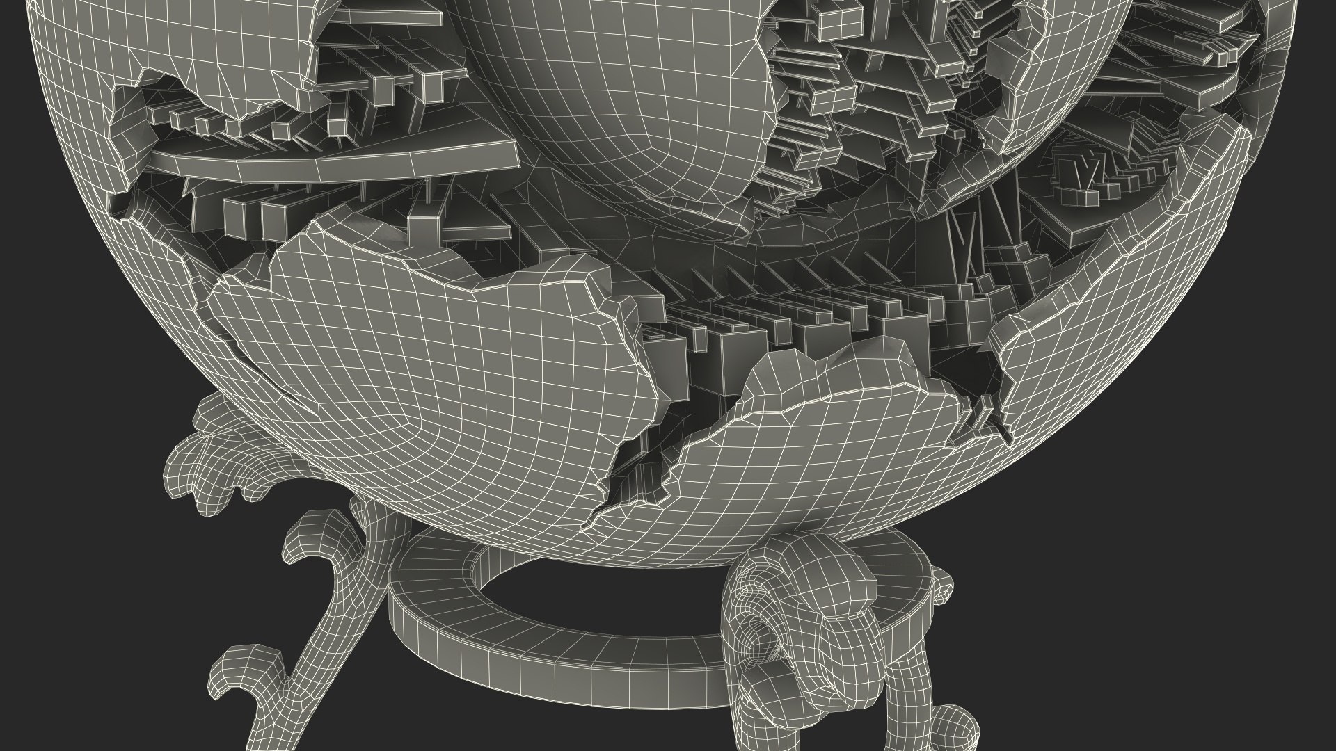 3D Fractured Bronze Sphere Sculpture - TurboSquid 2368843