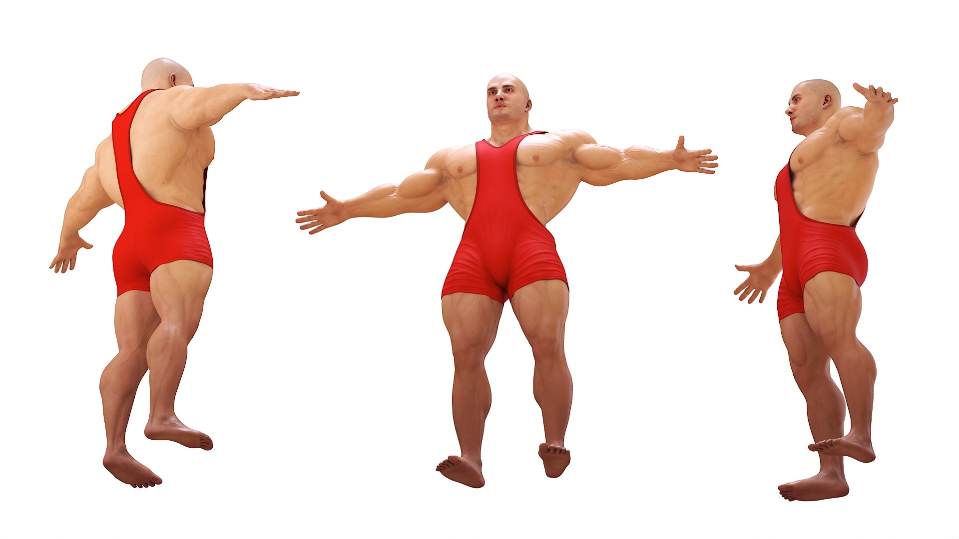 Athlete Man In Red Leotard Rigged 3D Model - TurboSquid 2312438
