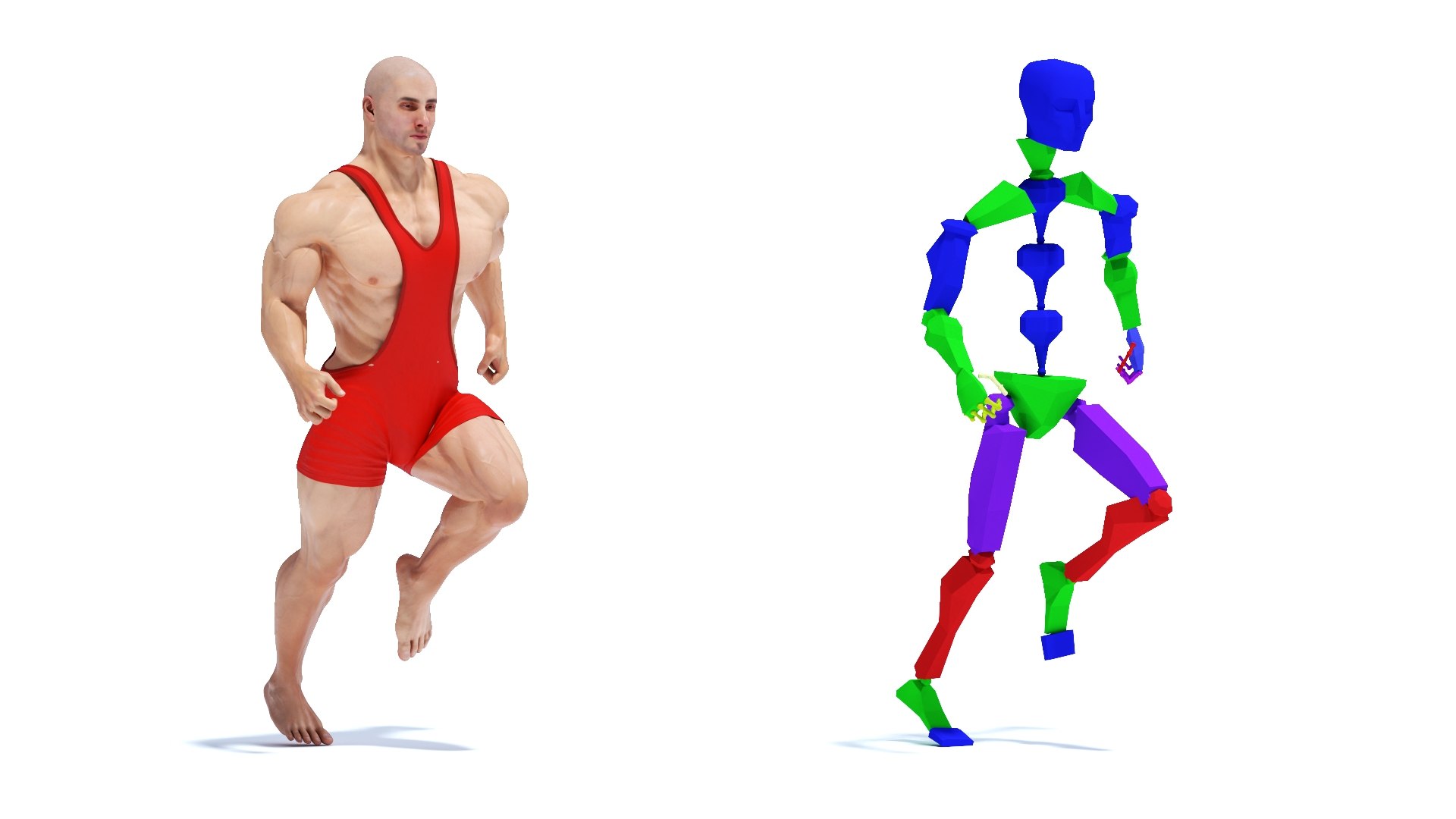Athlete Man In Red Leotard Rigged 3D Model - TurboSquid 2312438