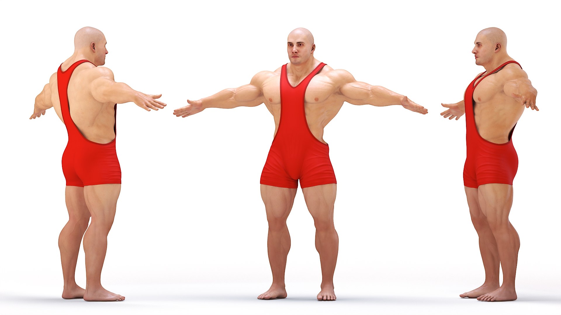 Athlete Man In Red Leotard Rigged 3D Model - TurboSquid 2312438