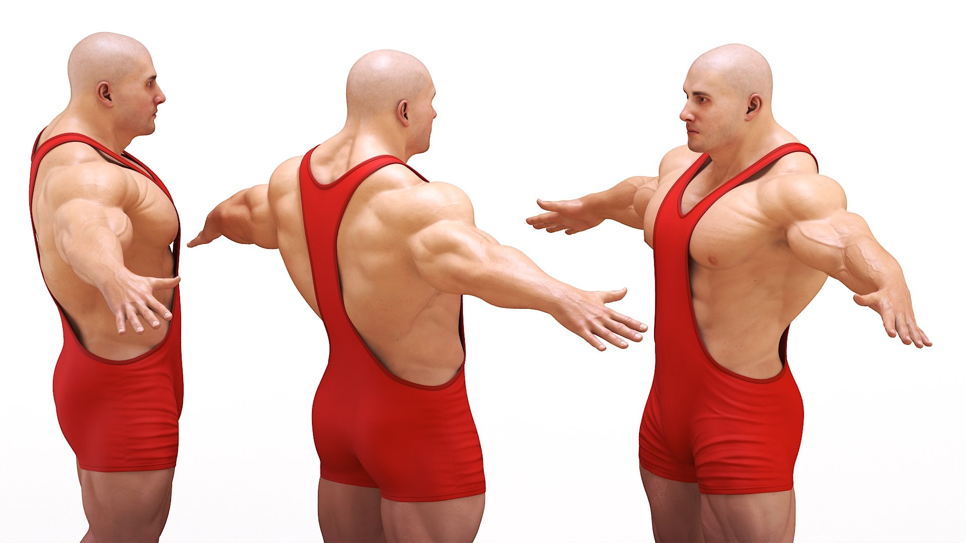 Athlete Man In Red Leotard Rigged 3D Model - TurboSquid 2312438