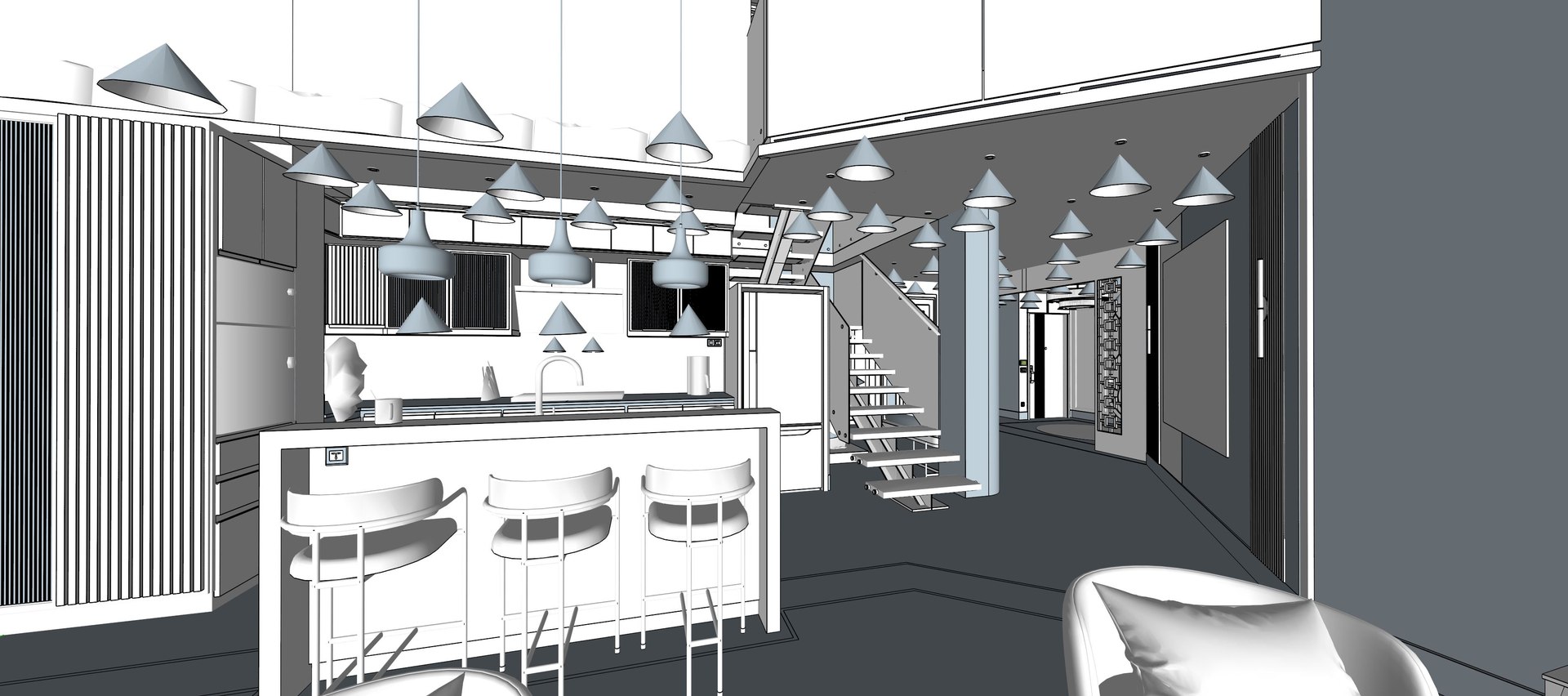 3D Loft Apartment Interior Design - TurboSquid 2131147