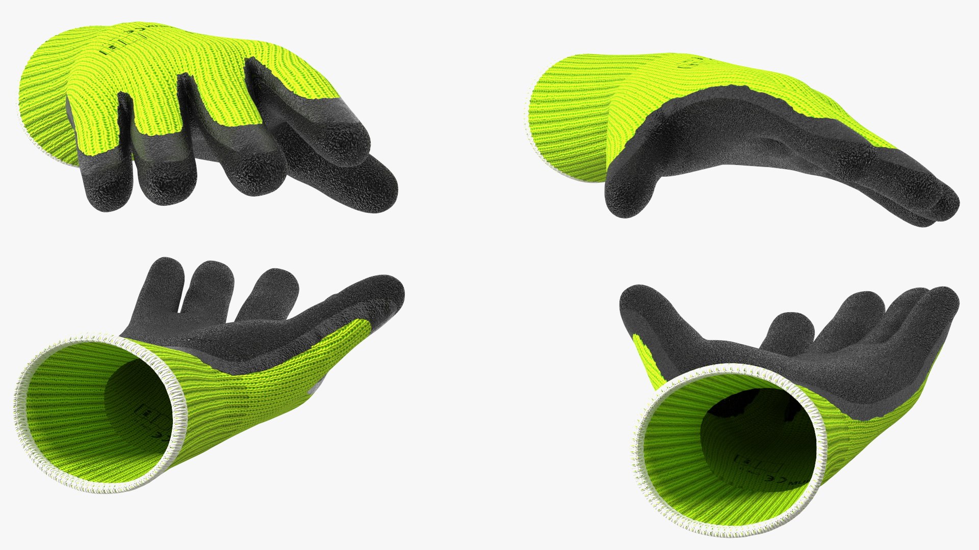 3D model Safety Work Gloves Green Rigged - TurboSquid 1813897