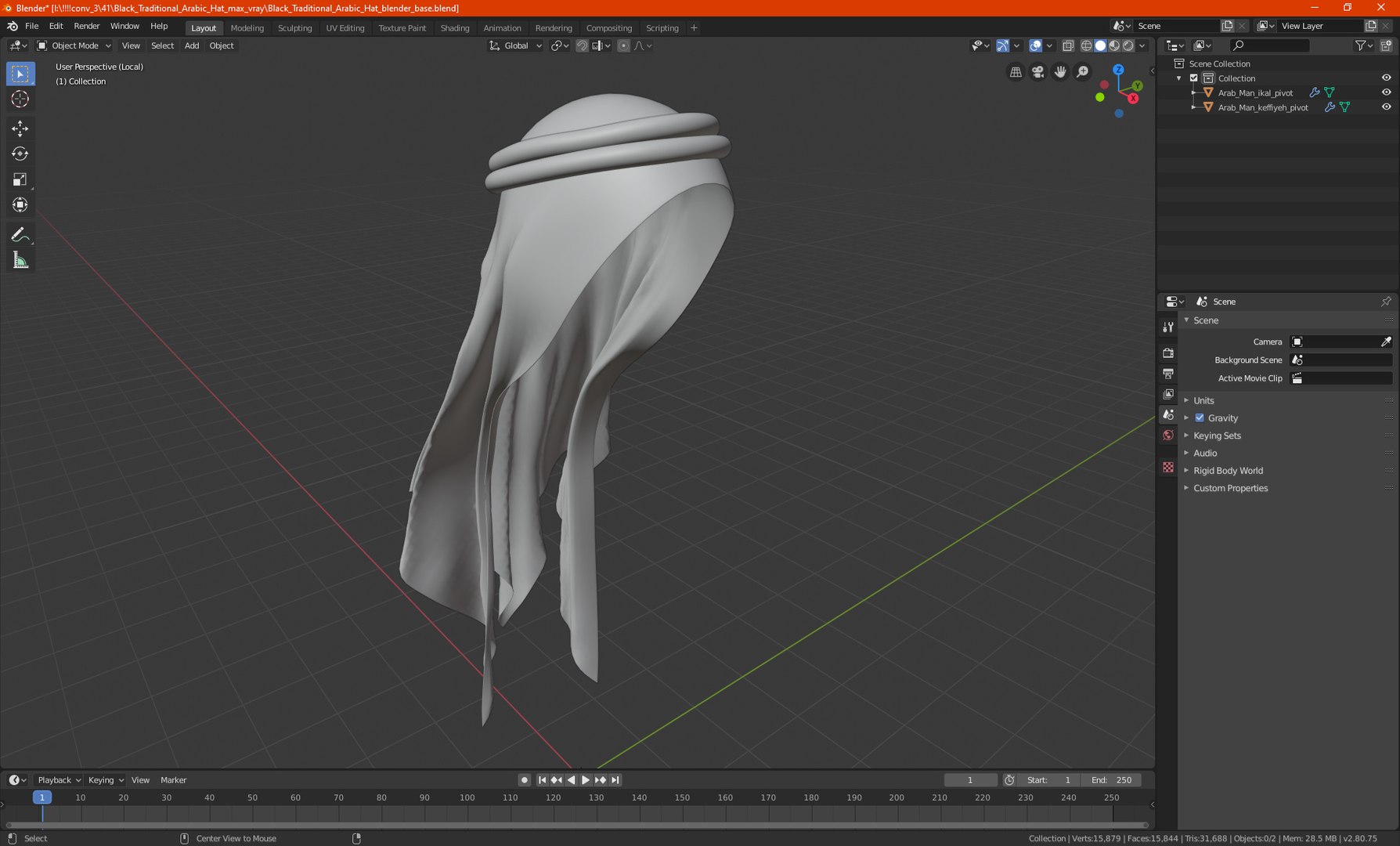 Red Traditional Arabic Hat 3D model - TurboSquid 1948092