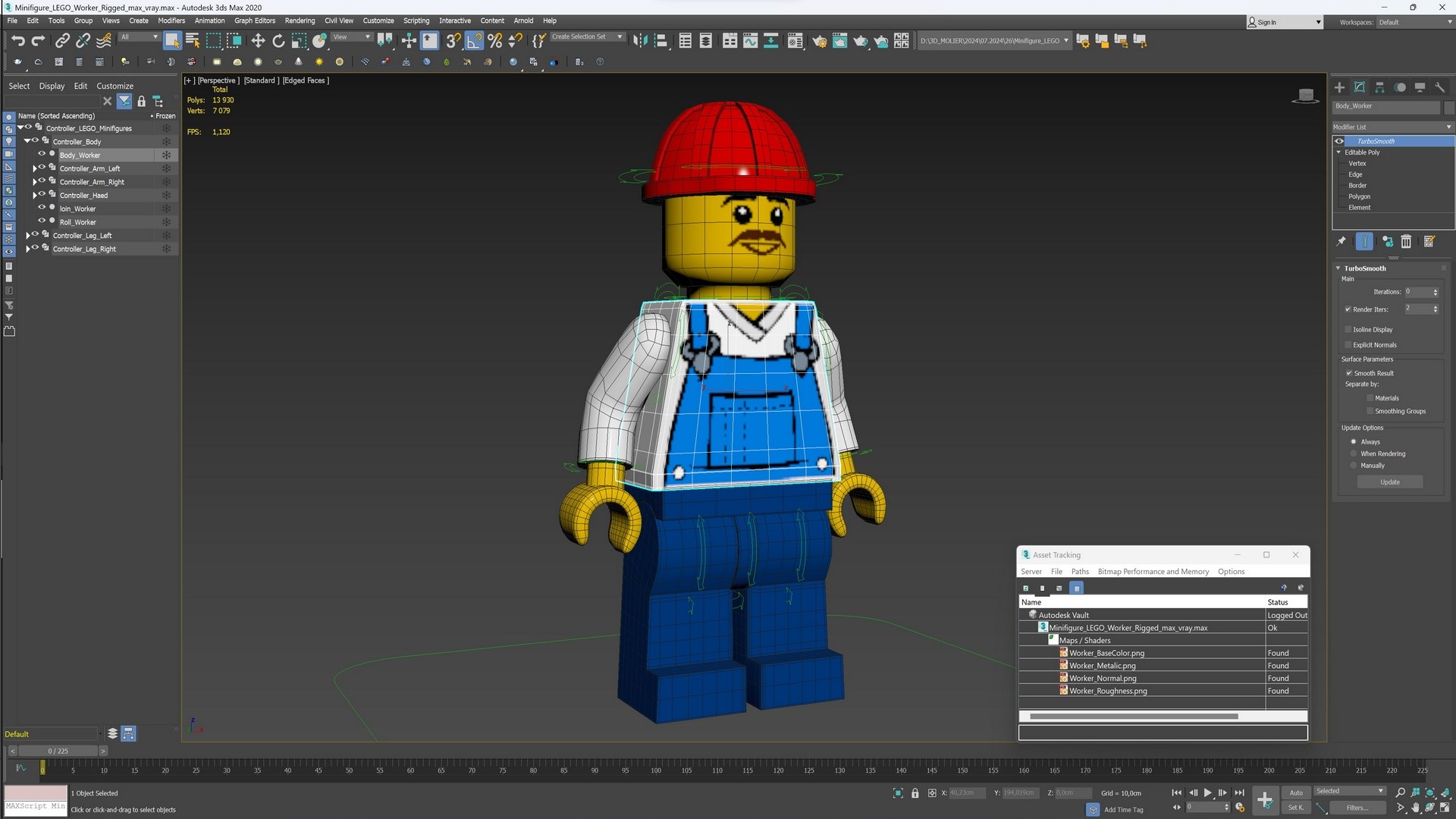 Minifigure LEGO Worker Rigged 3D Model - TurboSquid 2278997
