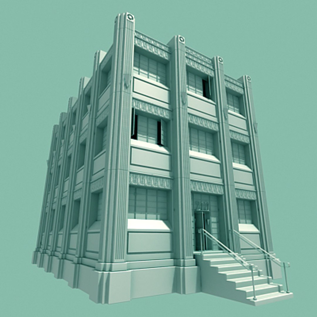 3ds max architectural art deco building