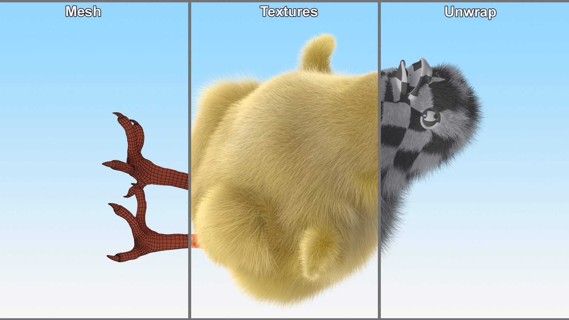 Baby Chicken Fur Rigged 3D Model - TurboSquid 2263563
