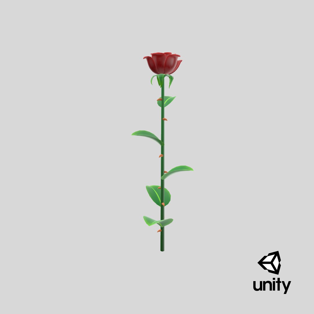 3D Model Cartoon Rose Flower 02 - TurboSquid 2051525