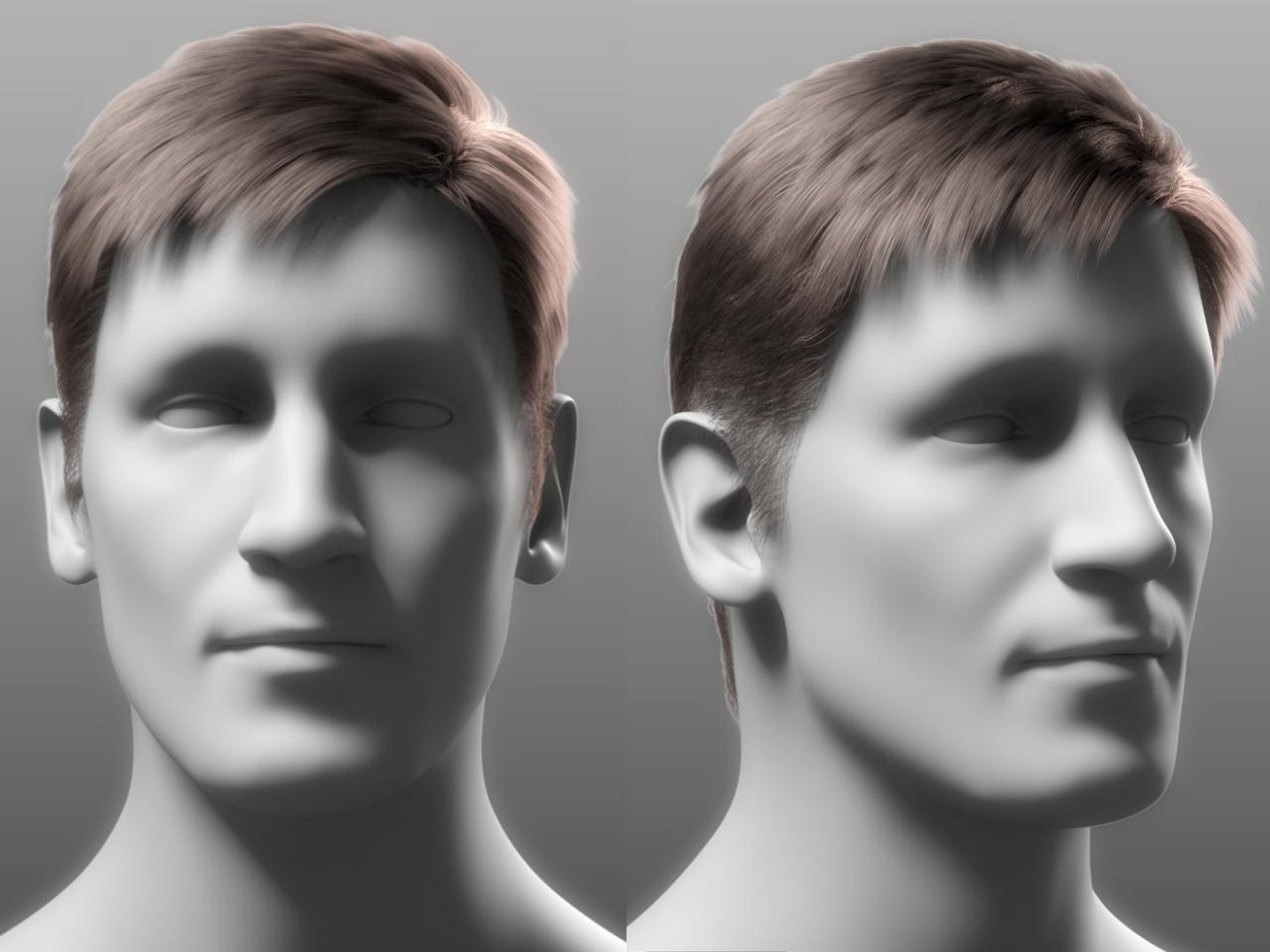 3D Realistic Male Hair Asset Model - TurboSquid 1528938