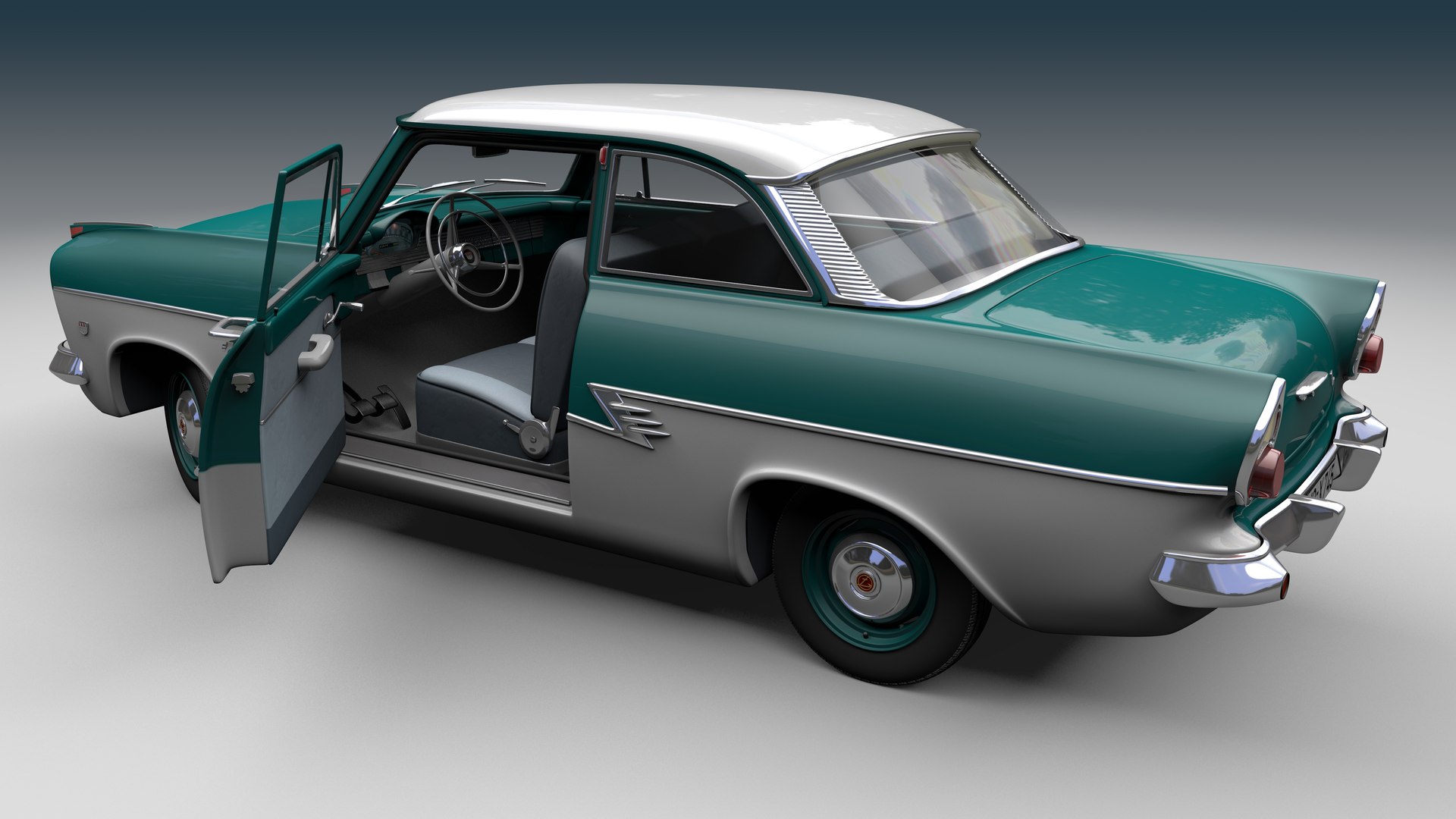Ford Taunus 17M P2 2 Door Sedan 1959 3D Model - TurboSquid 2015529