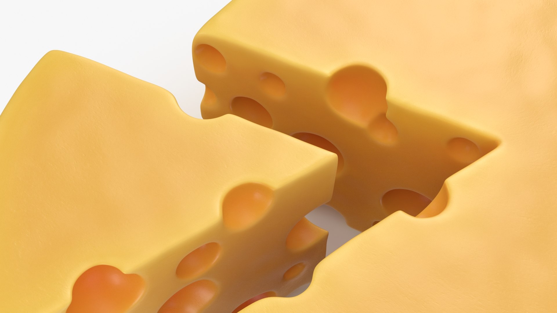 3D Stylized Sliced Cheese - TurboSquid 2339381