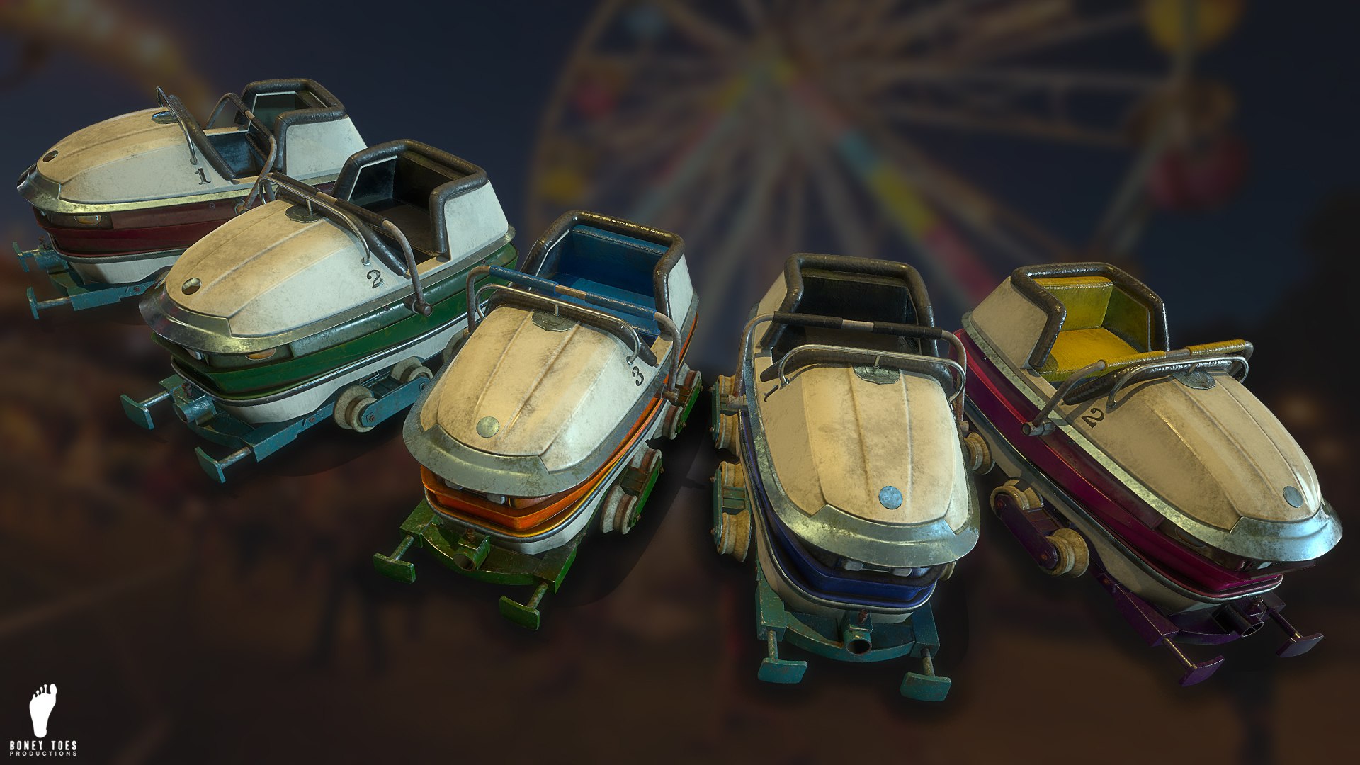 3D Ready Roller Coaster Carts Model - TurboSquid 1403662